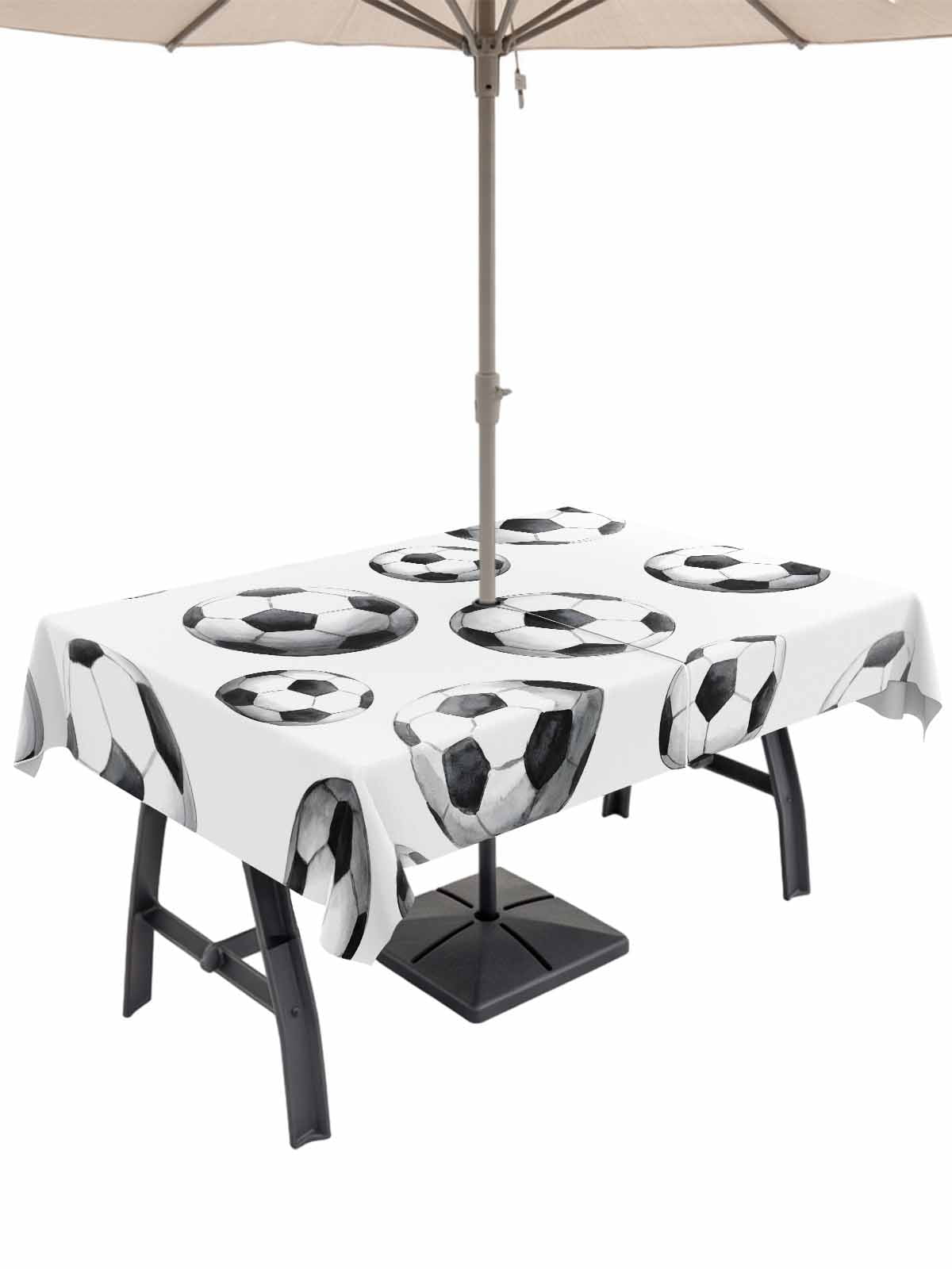 60x102 Inch Outdoor Tablecloth with Umbrella Hole Zipper Rectangle ...