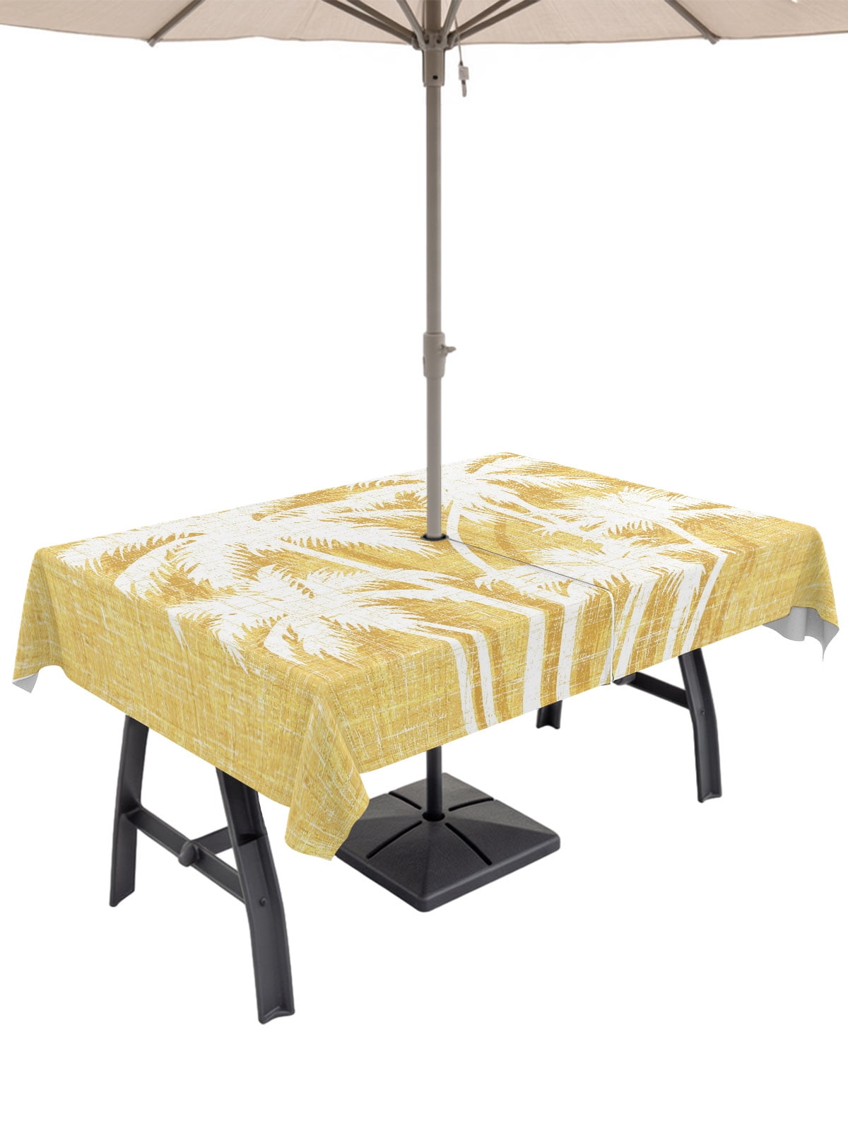 60x102 Inch Outdoor Tablecloth with Umbrella Hole Zipper Rectangle ...