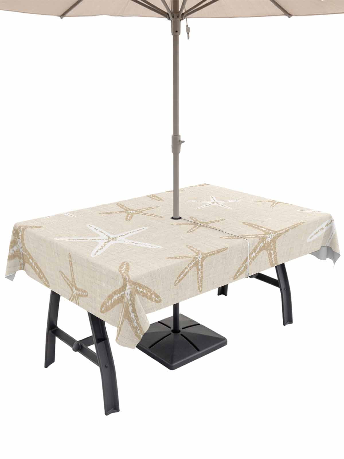 60x102 Inch Outdoor Tablecloth with Umbrella Hole Zipper Rectangle ...