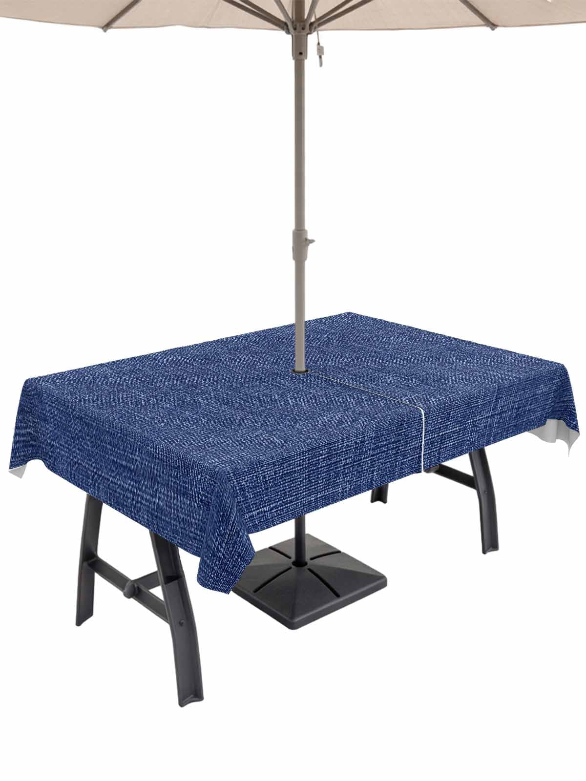 60x102 Inch Outdoor Tablecloth with Umbrella Hole Zipper Rectangle ...