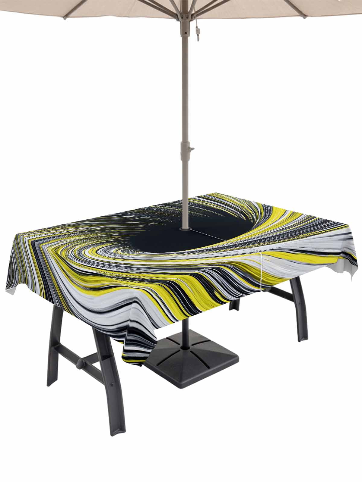 60x102 Inch Outdoor Tablecloth with Umbrella Hole Zipper Rectangle ...