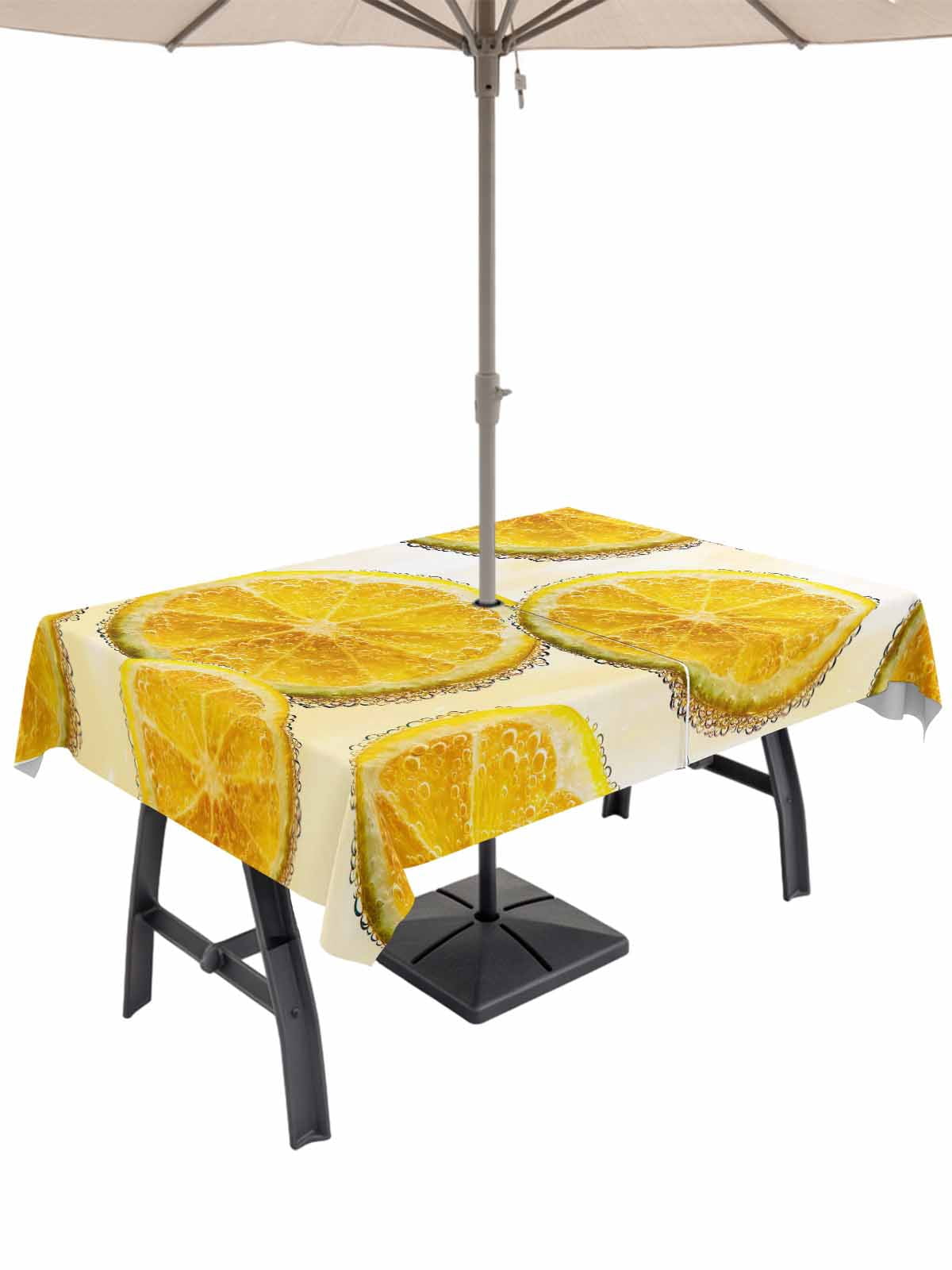 60x102 Inch Outdoor Tablecloth with Umbrella Hole Zipper Rectangle ...