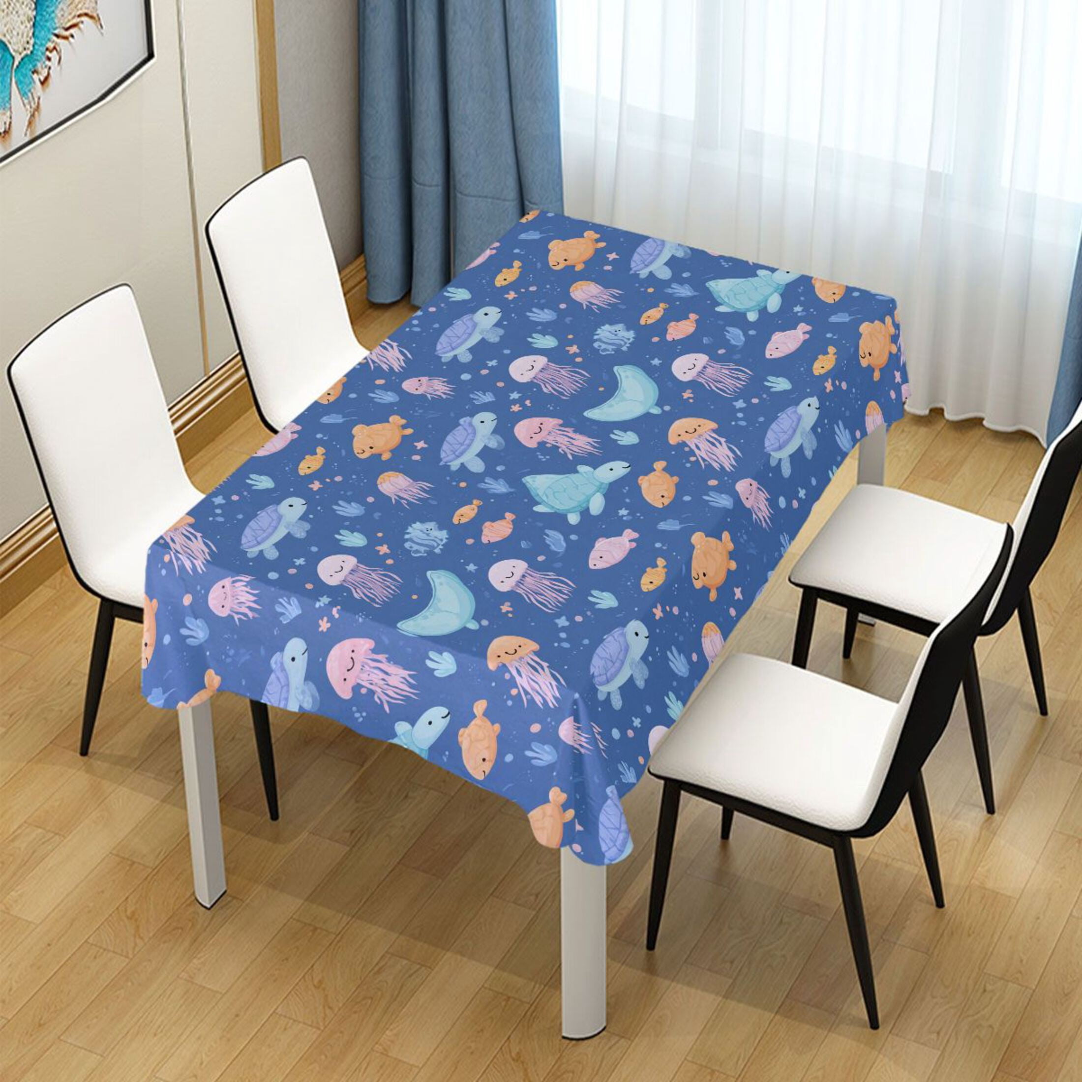 60x108in Square Printed Tablecloth Easy-Care Decorative Table Cloth for ...
