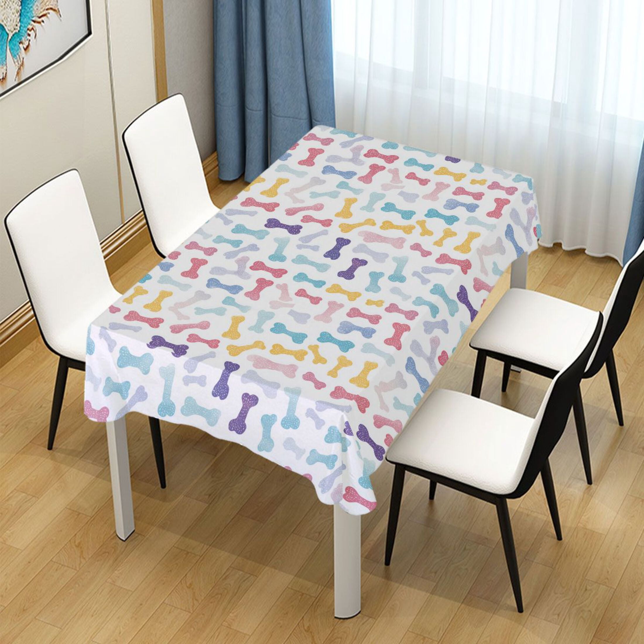 60x108in Square Printed Tablecloth Easy-Care Decorative Table Cloth for ...