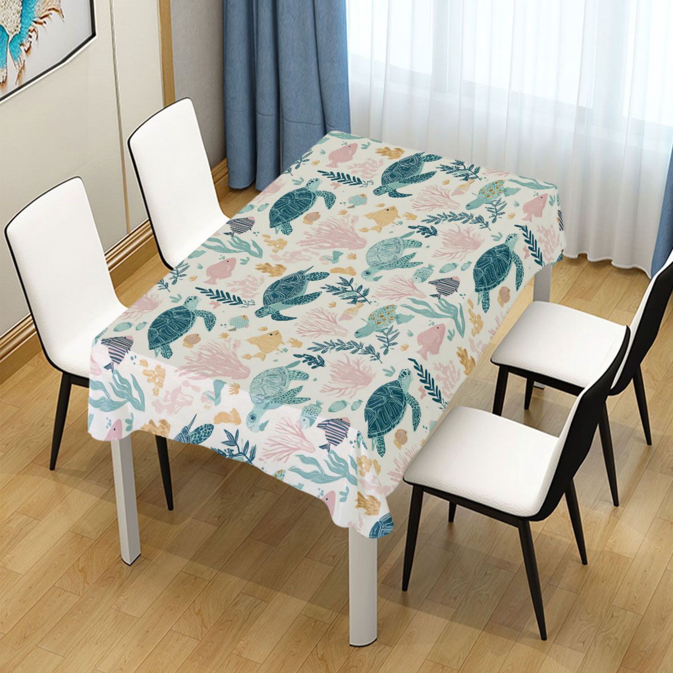 60x108in Square Printed Tablecloth Easy-Care Decorative Table Cloth for ...
