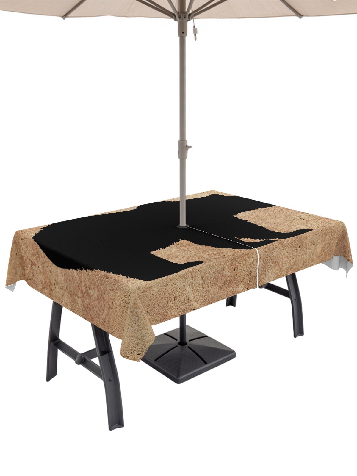 60x120 Inch Outdoor Tablecloth with Umbrella Hole Zipper Rectangle ...