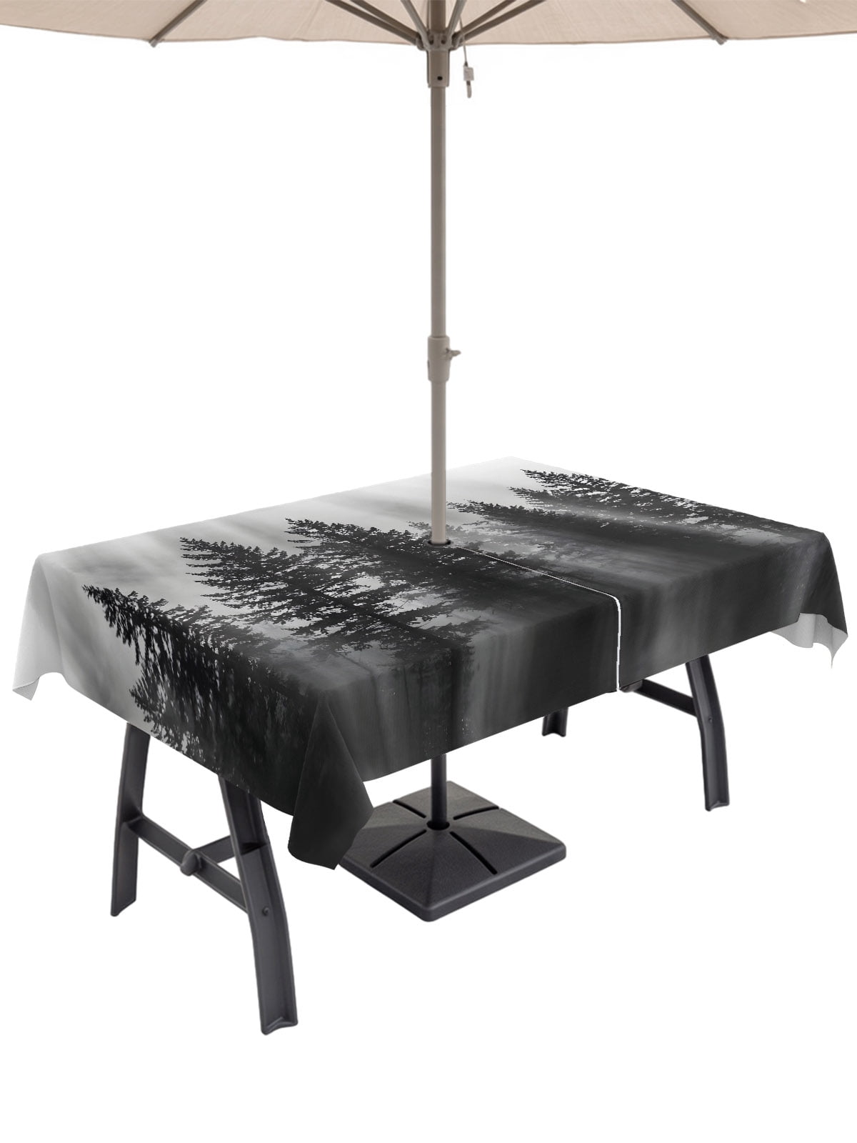 60x120 Inch Outdoor Tablecloth with Umbrella Hole Zipper Rectangle ...