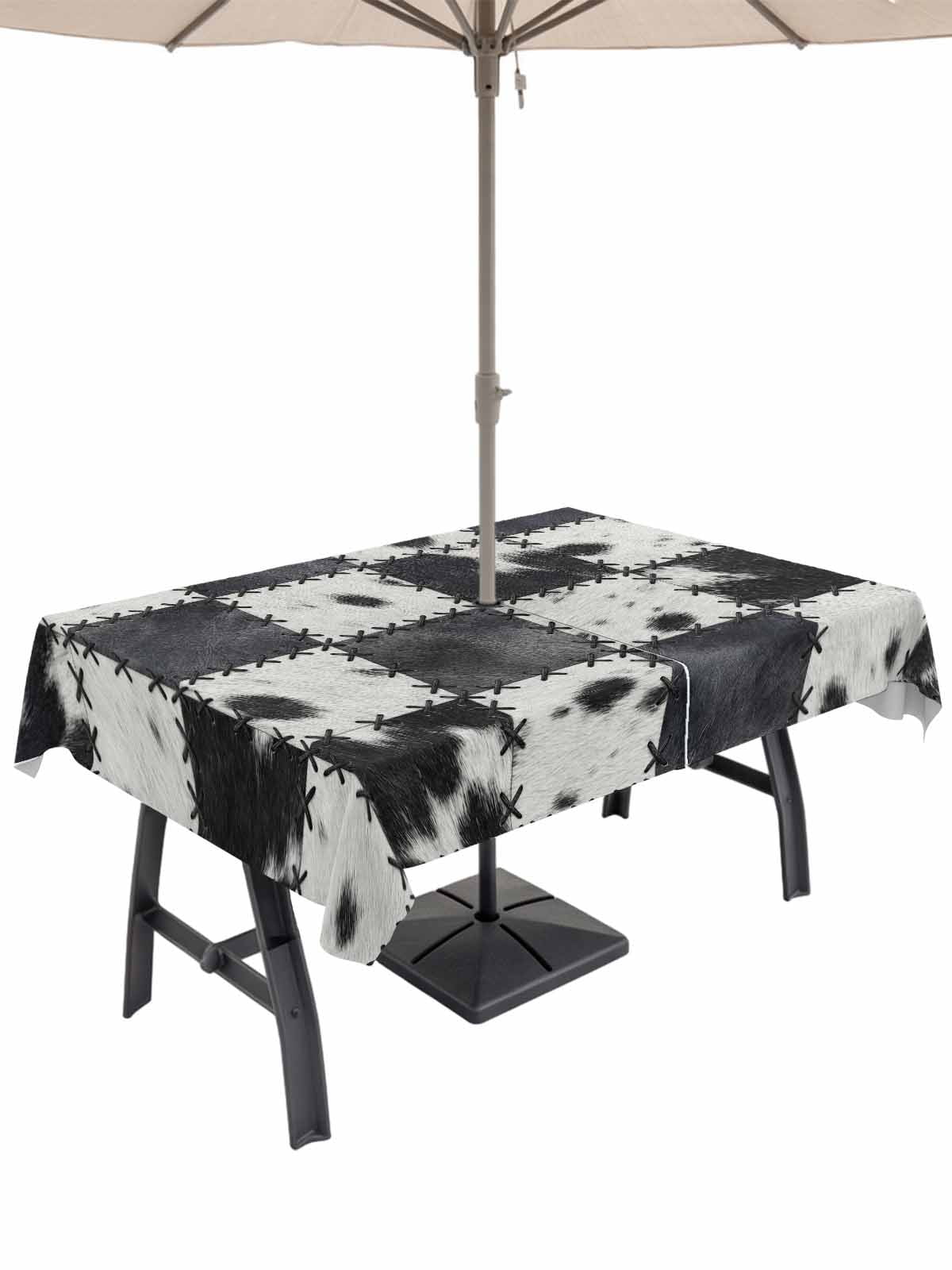 60x120 Inch Outdoor Tablecloth with Umbrella Hole Zipper Rectangle ...
