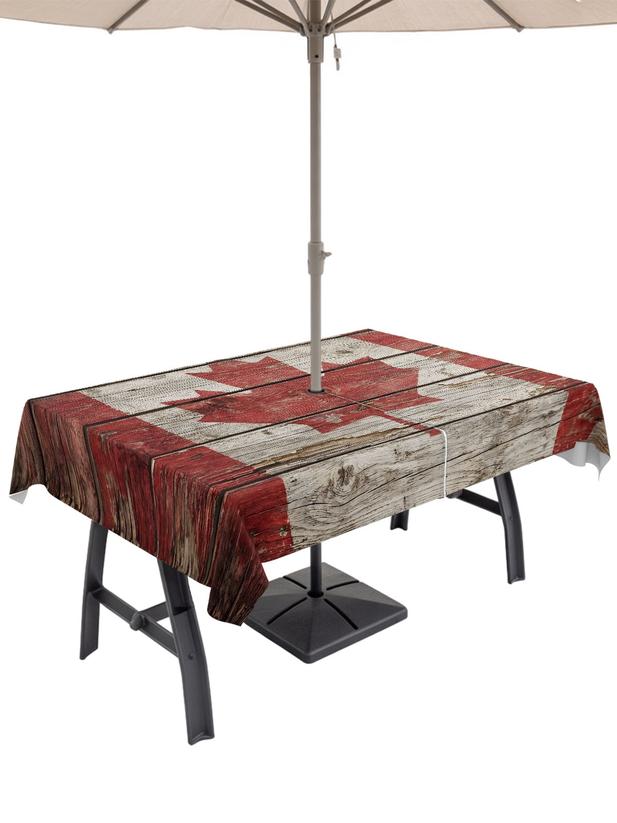 60x120 Inch Outdoor Tablecloth with Umbrella Hole Zipper Rectangle ...