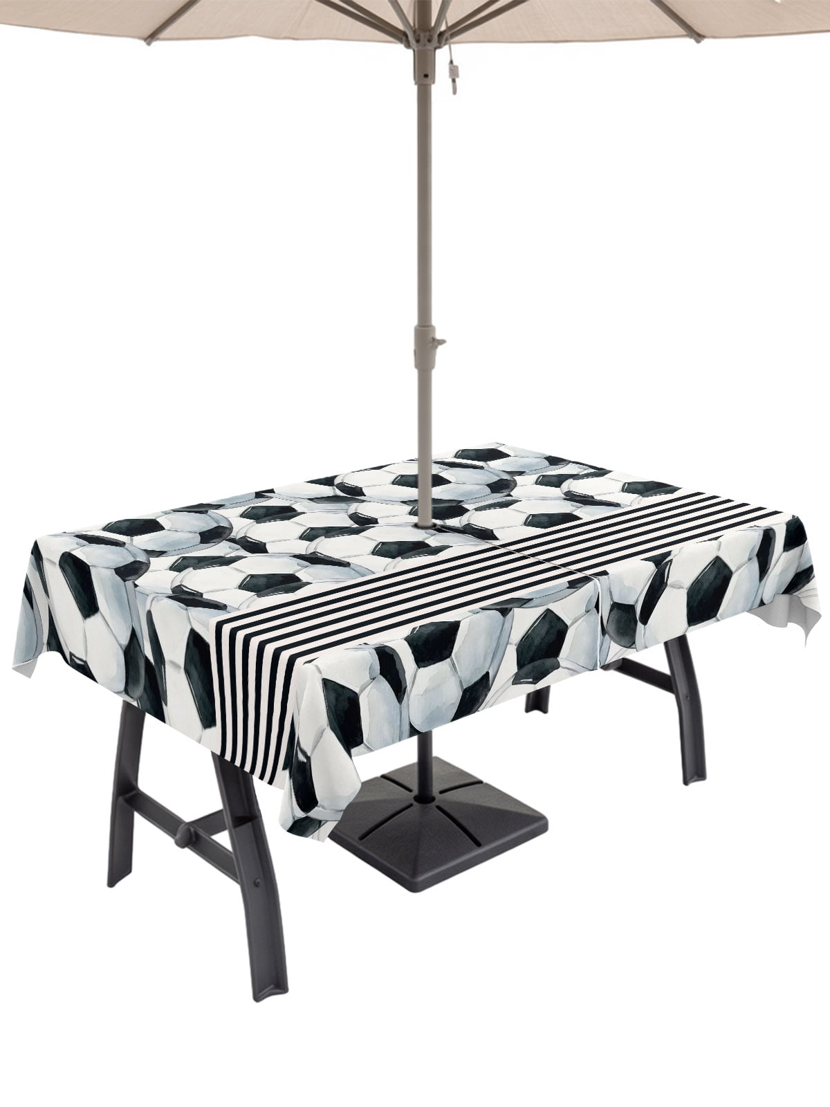 60x120 Inch Outdoor Tablecloth with Umbrella Hole Zipper Rectangle ...
