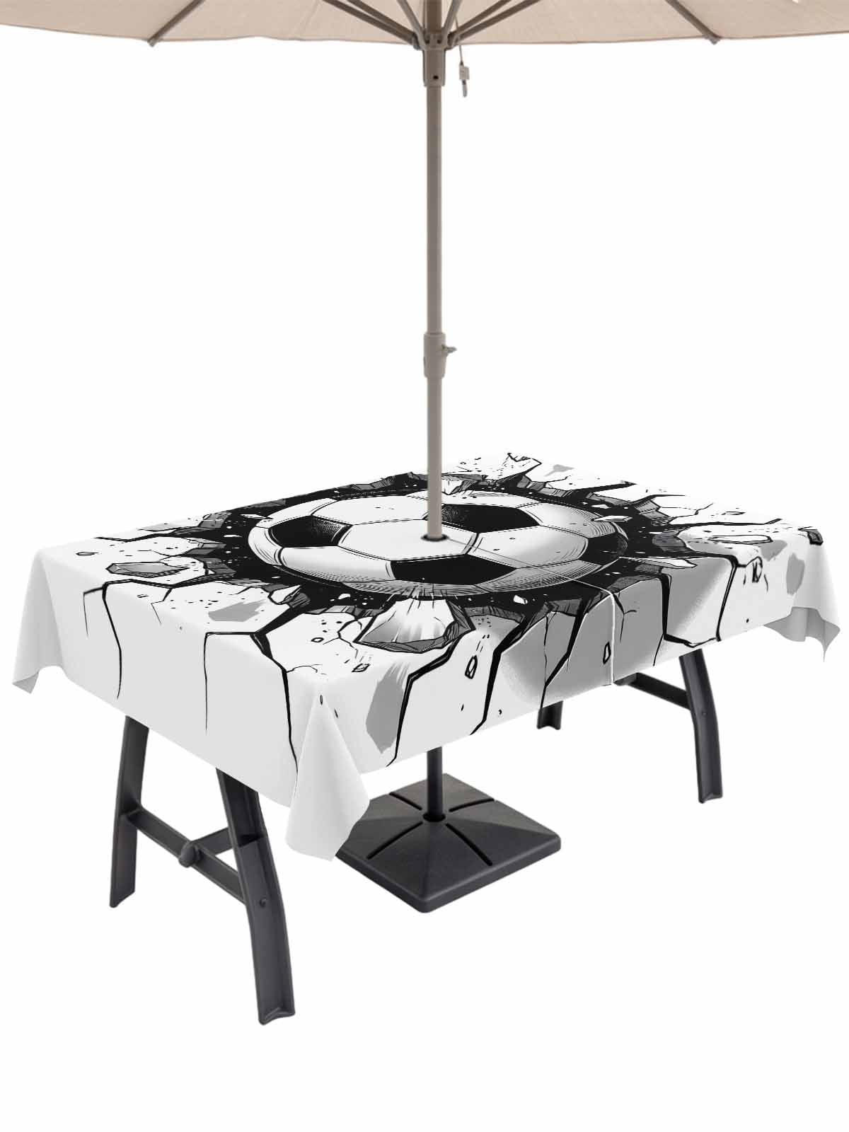 60x120 Inch Outdoor Tablecloth with Umbrella Hole Zipper Rectangle ...
