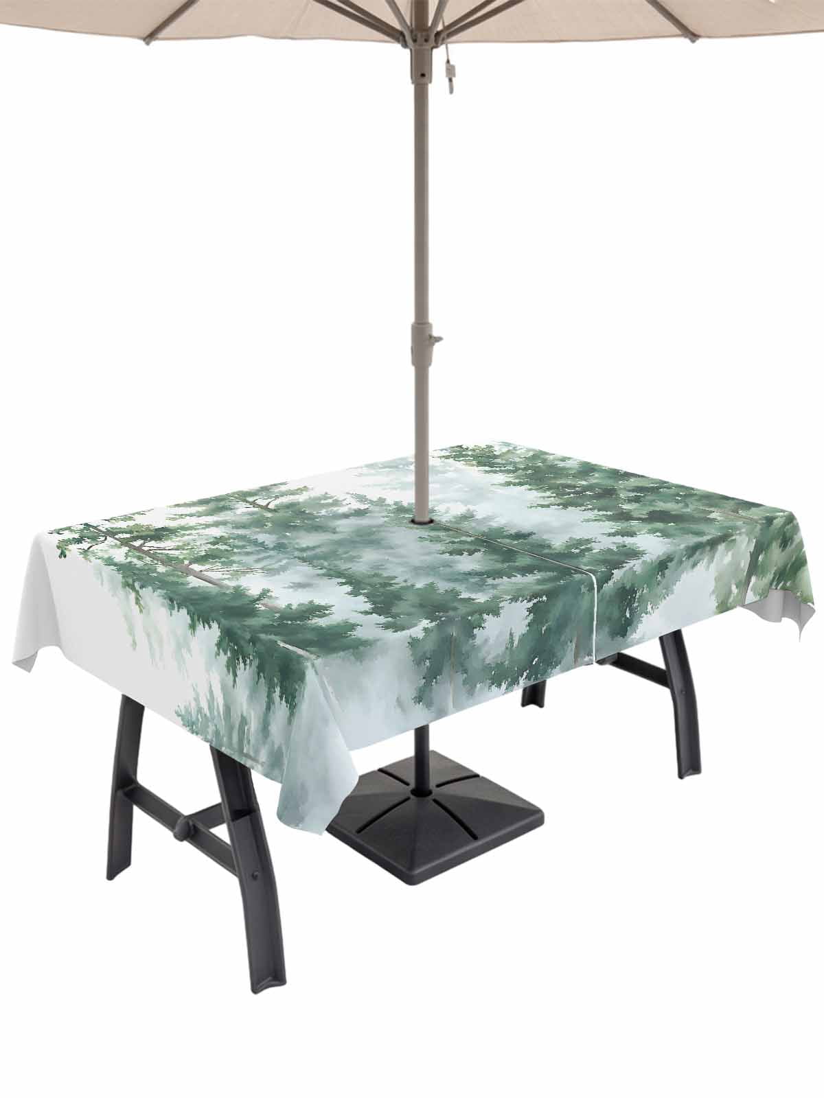 60x120 Inch Outdoor Tablecloth with Umbrella Hole Zipper Rectangle ...