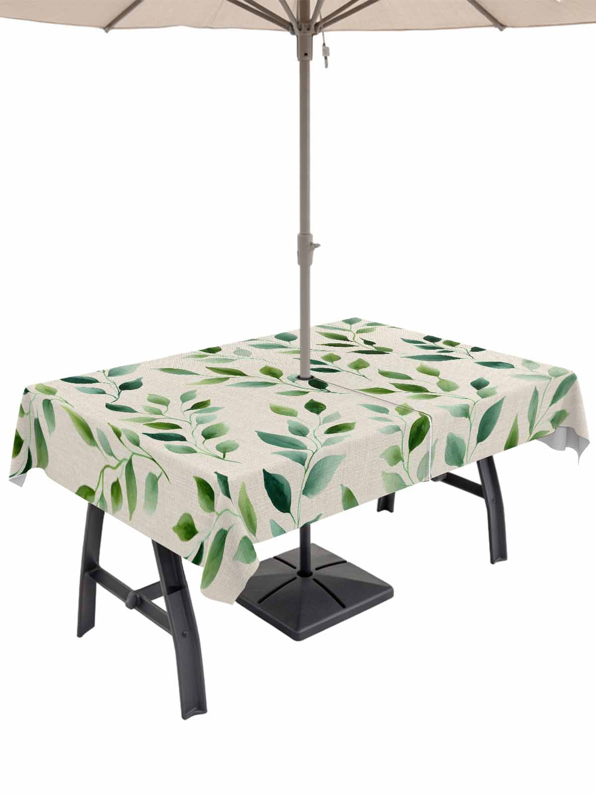 60x120 Inch Outdoor Tablecloth with Umbrella Hole Zipper Rectangle ...