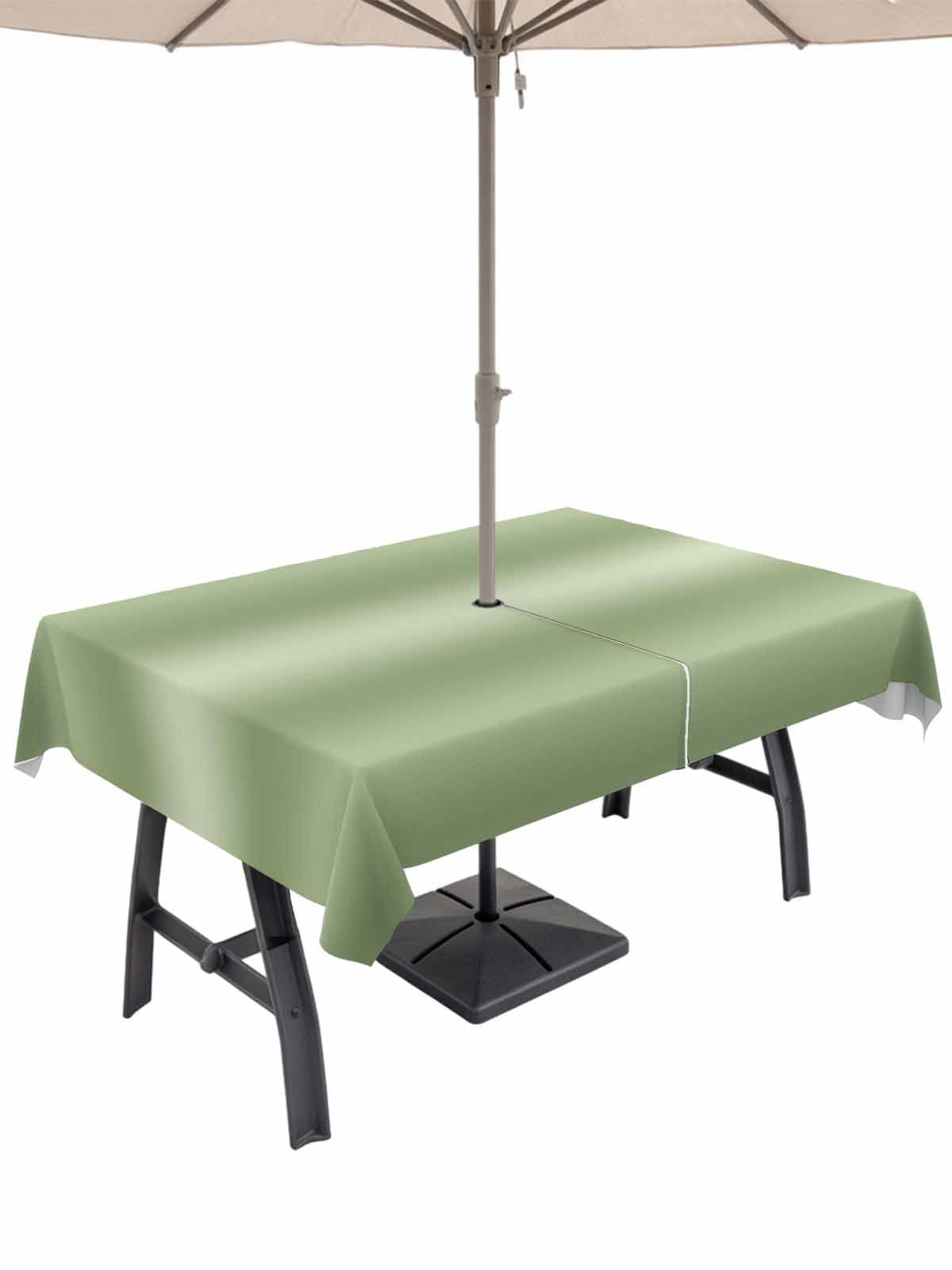 60x120 Inch Outdoor Tablecloth with Umbrella Hole Zipper Rectangle ...