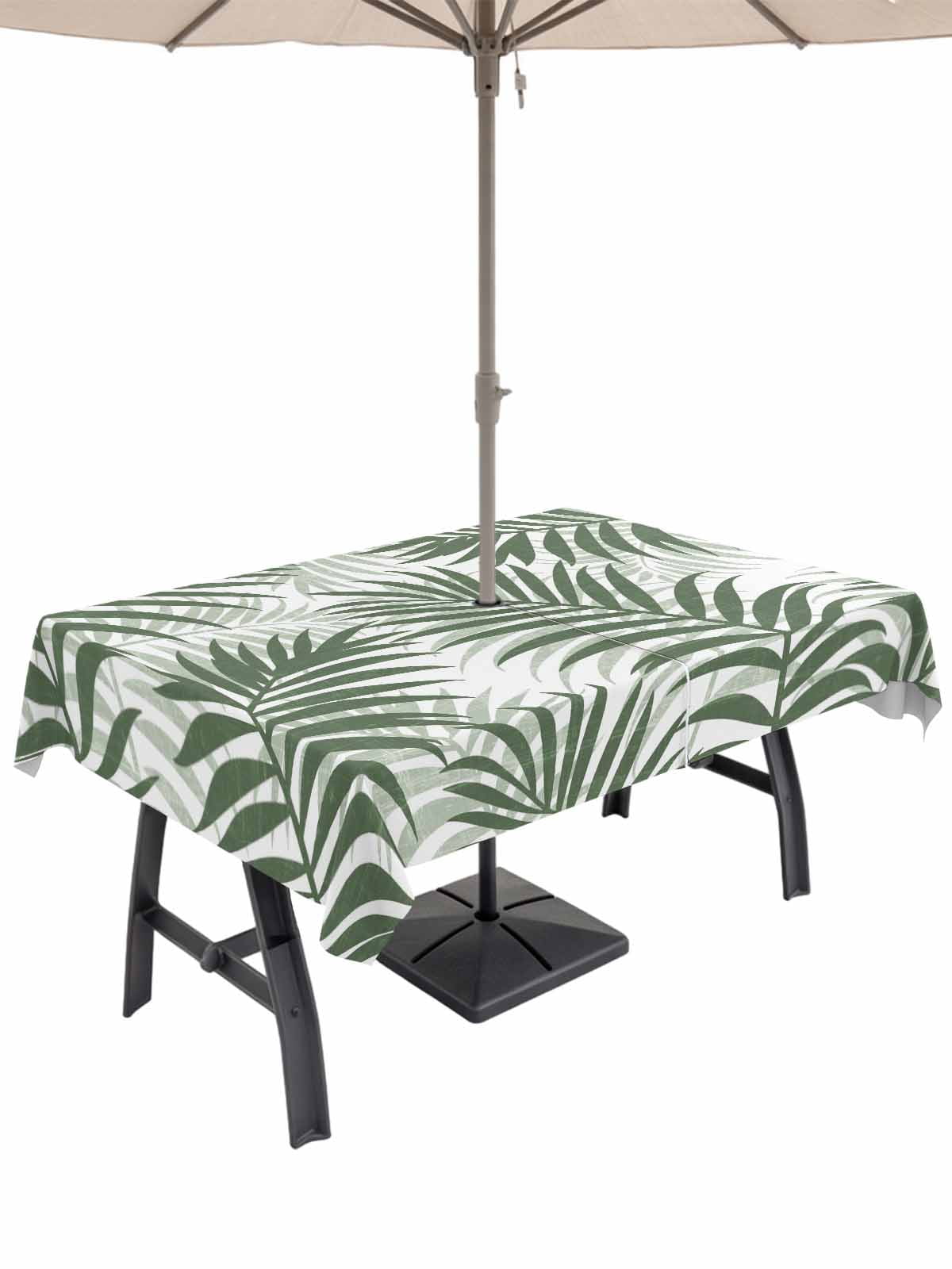60x120 Inch Outdoor Tablecloth with Umbrella Hole Zipper Rectangle ...