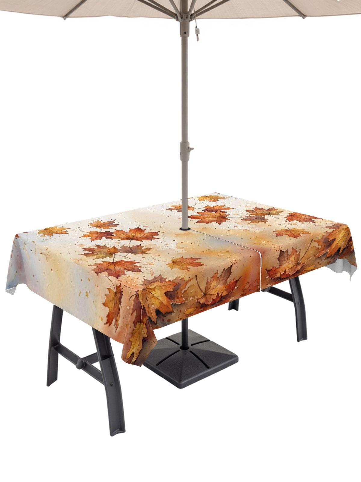 60x120 Inch Outdoor Tablecloth with Umbrella Hole Zipper Rectangle ...
