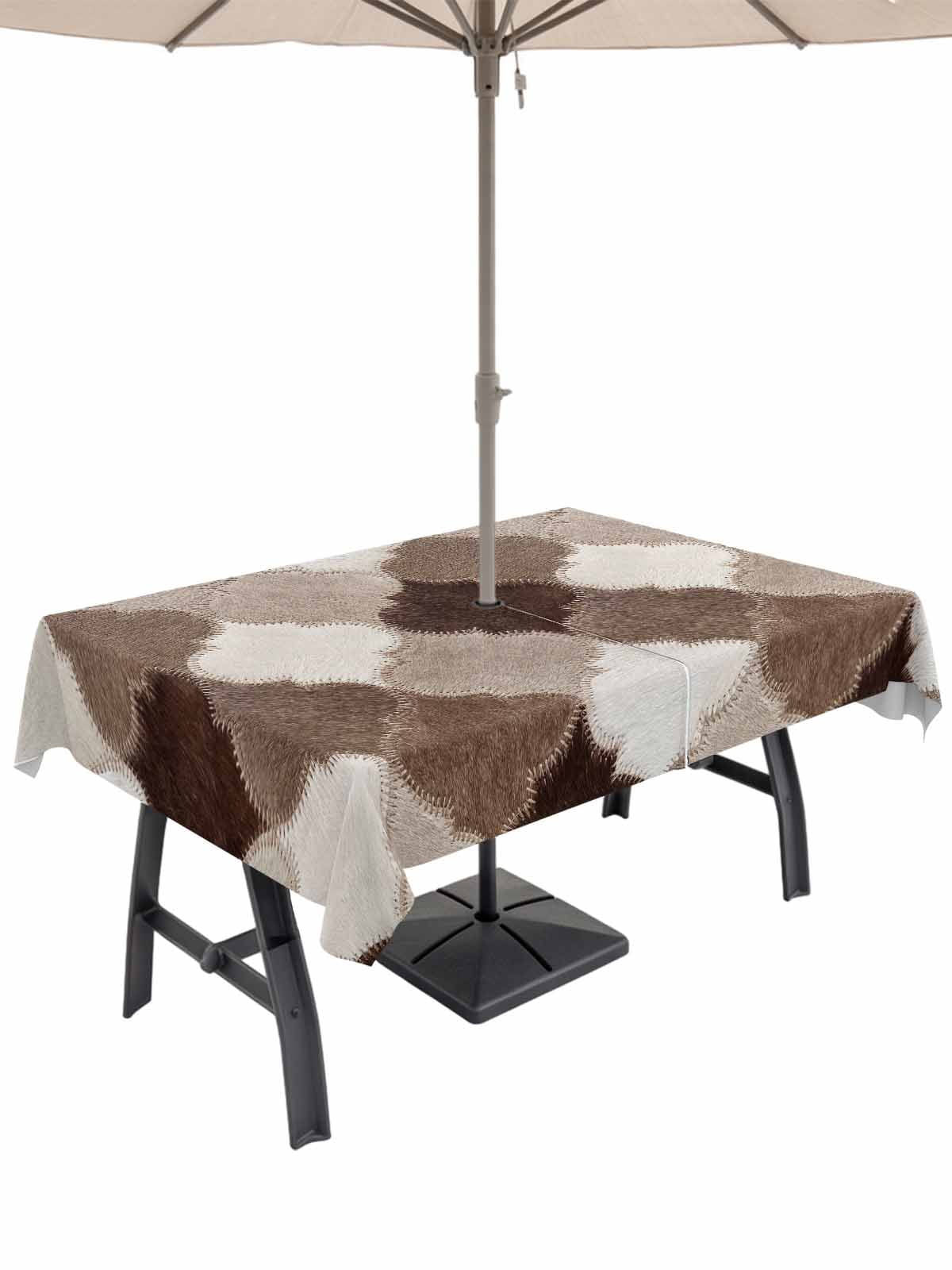 60x120 Inch Outdoor Tablecloth with Umbrella Hole Zipper Rectangle ...