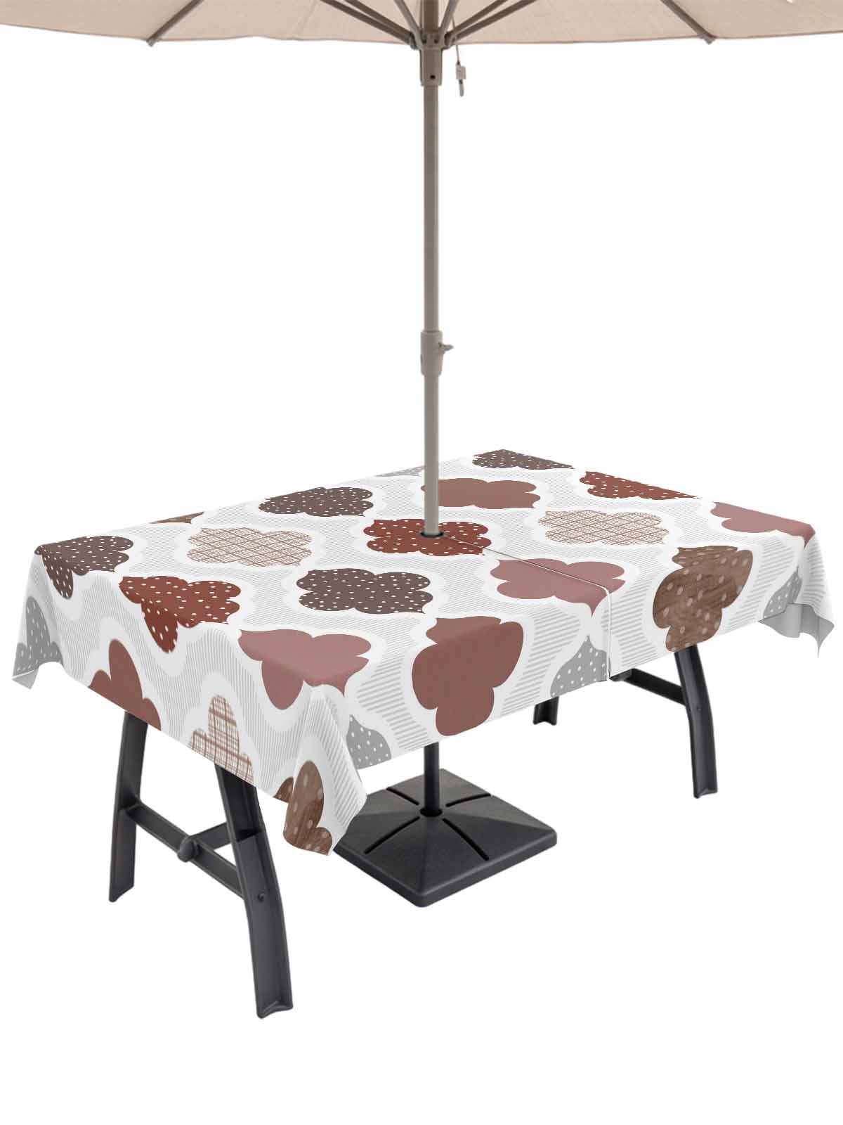 60x120 Inch Outdoor Tablecloth with Umbrella Hole Zipper Rectangle ...
