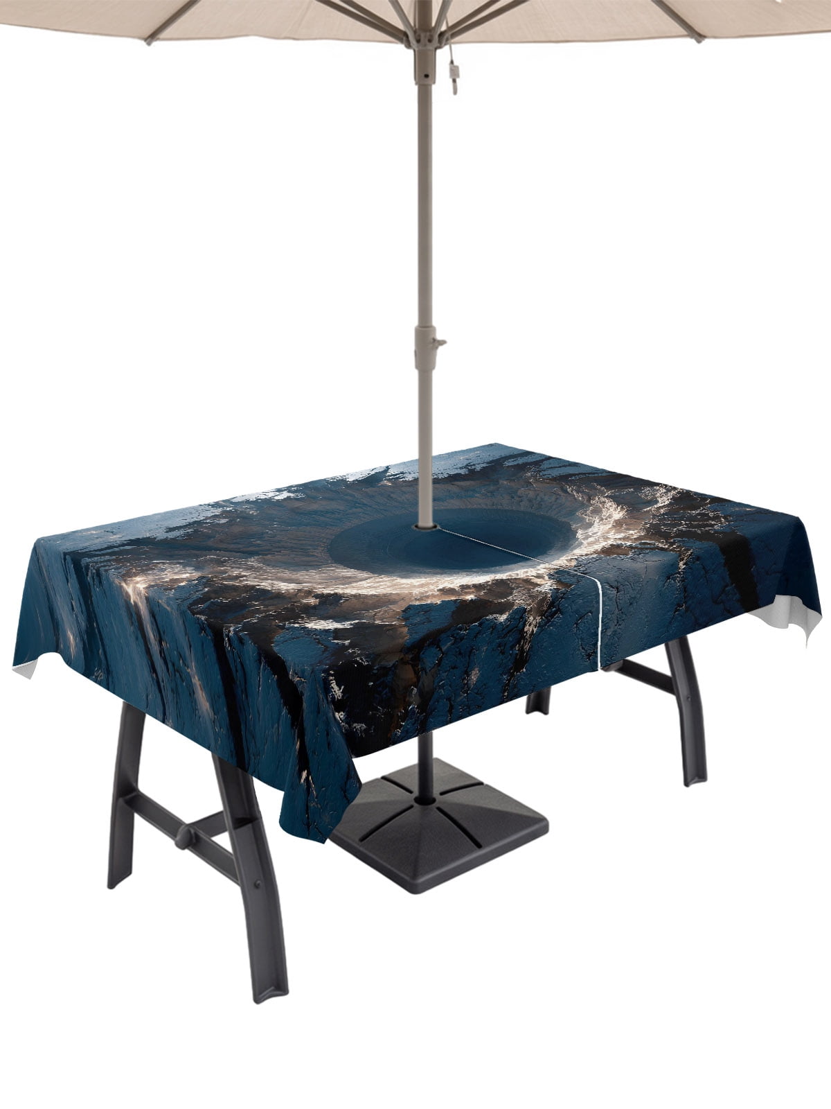 60x120 Inch Outdoor Tablecloth with Umbrella Hole Zipper Rectangle ...