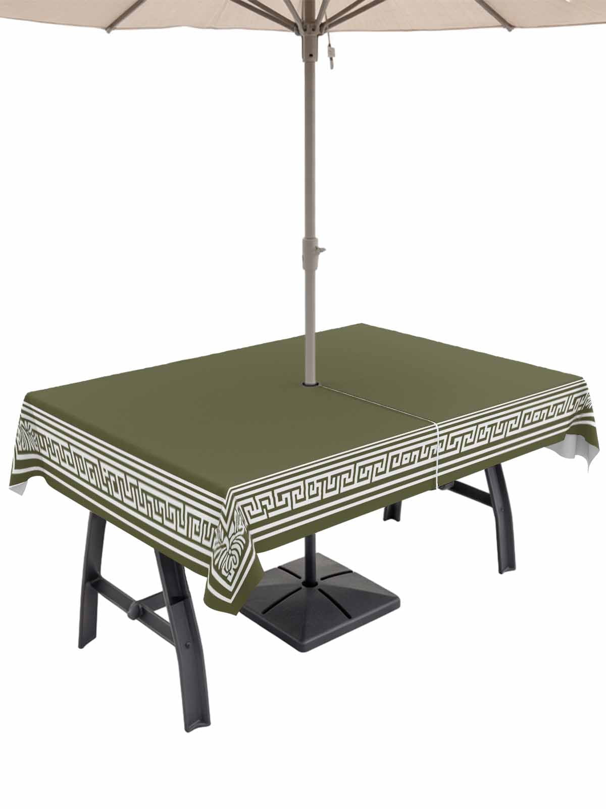 60x120 Inch Outdoor Tablecloth with Umbrella Hole Zipper Rectangle ...