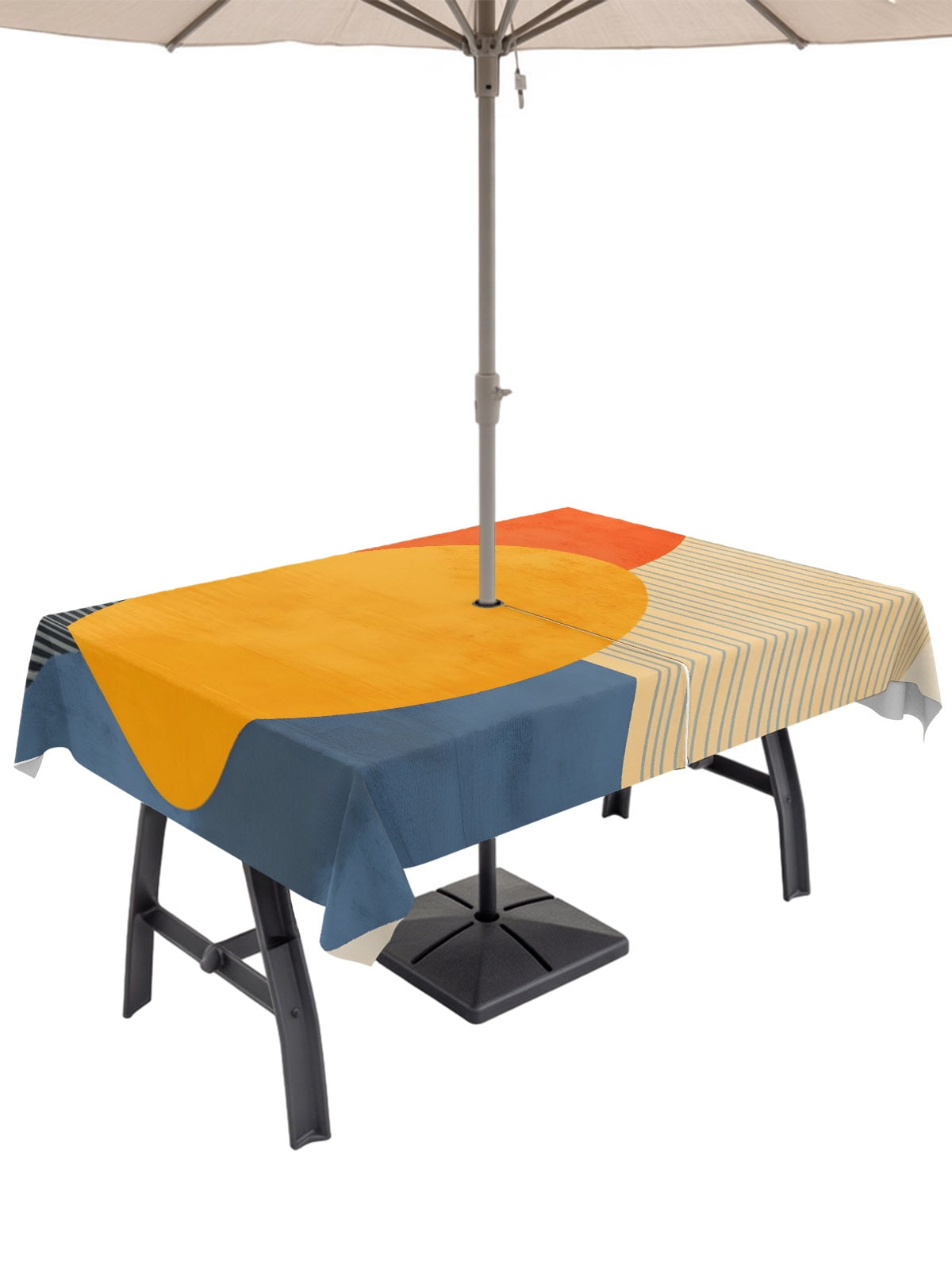 60x120 Inch Outdoor Tablecloth with Umbrella Hole Zipper Rectangle ...