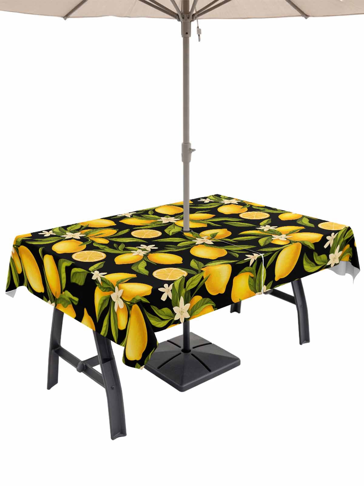 60x120 Inch Outdoor Tablecloth with Umbrella Hole Zipper Rectangle ...