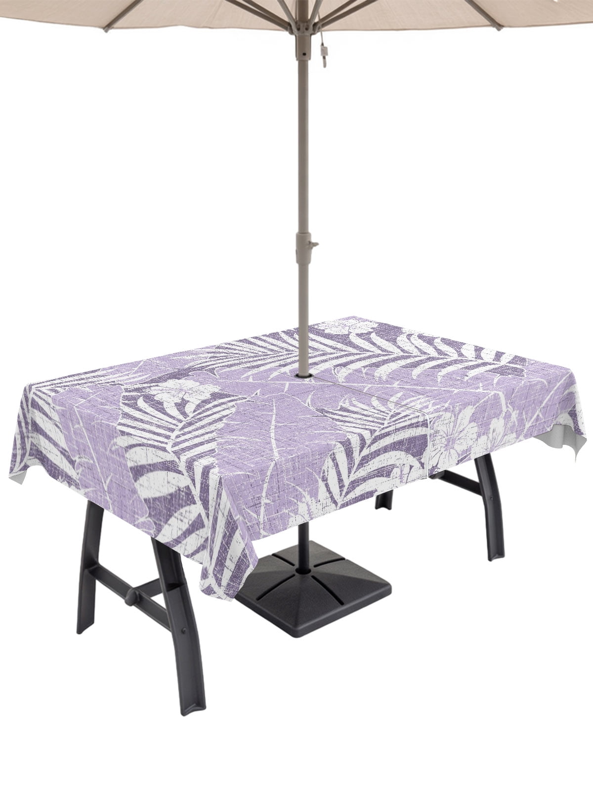 60x120 Inch Outdoor Tablecloth with Umbrella Hole Zipper Rectangle ...