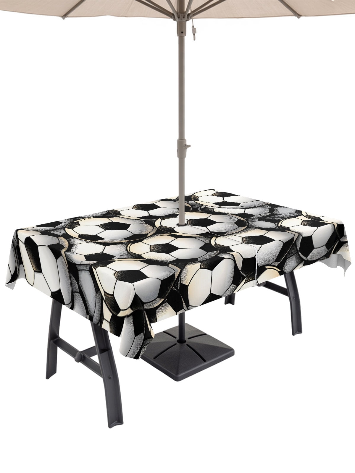 60x120 Inch Outdoor Tablecloth with Umbrella Hole Zipper Rectangle ...