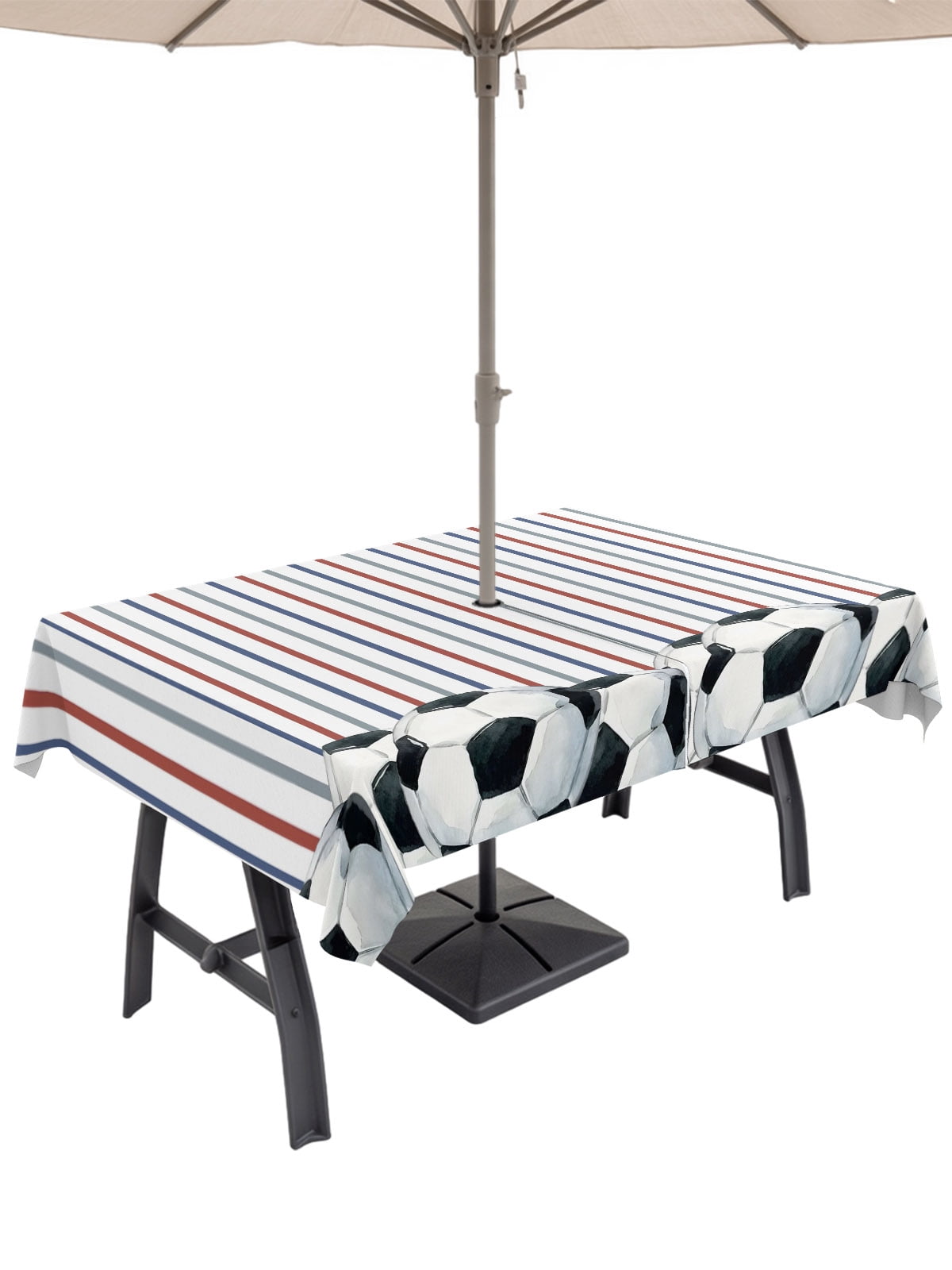 60x120 Inch Outdoor Tablecloth with Umbrella Hole Zipper Rectangle ...