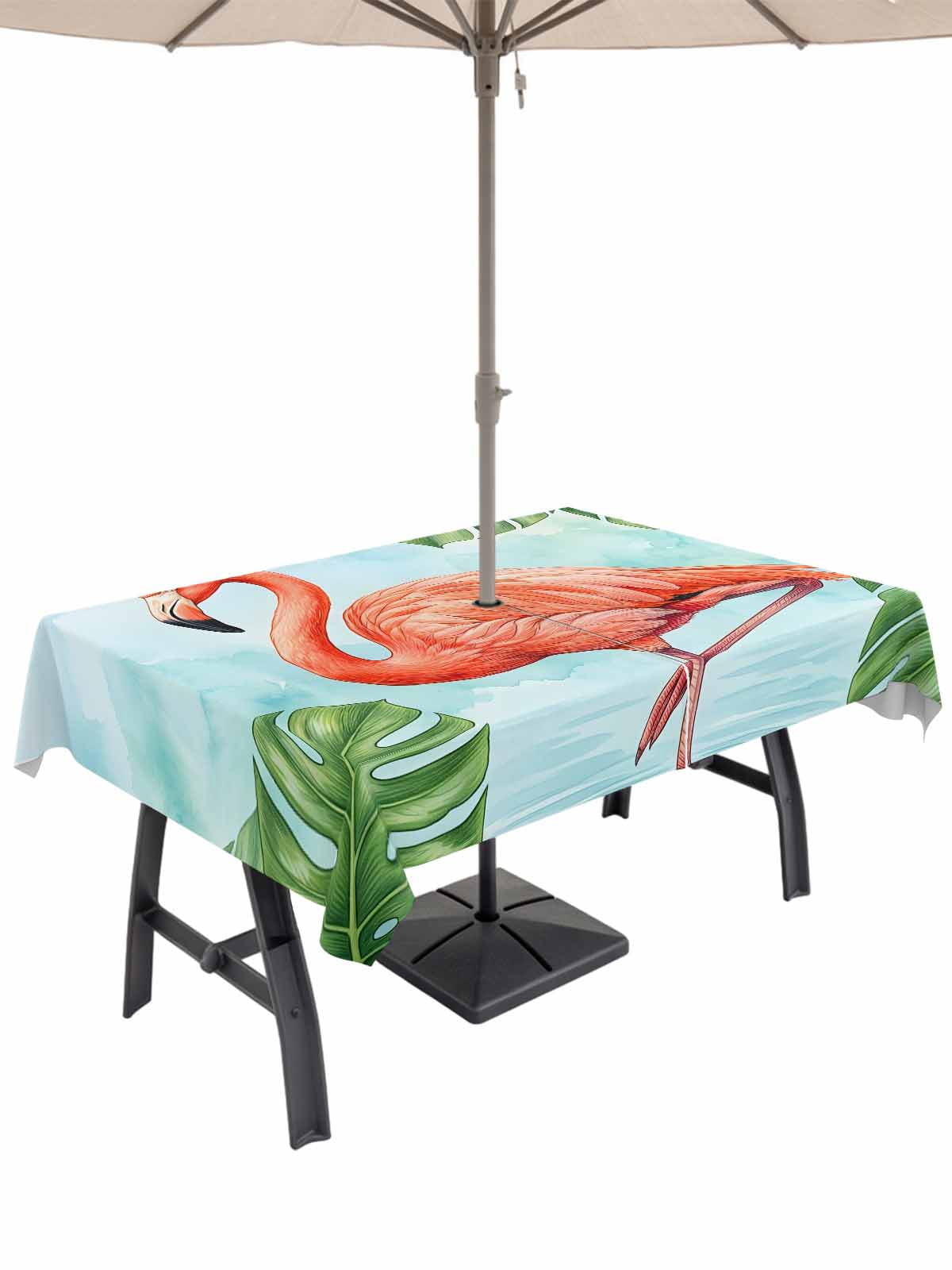 60x120 Inch Outdoor Tablecloth with Umbrella Hole Zipper Rectangle ...
