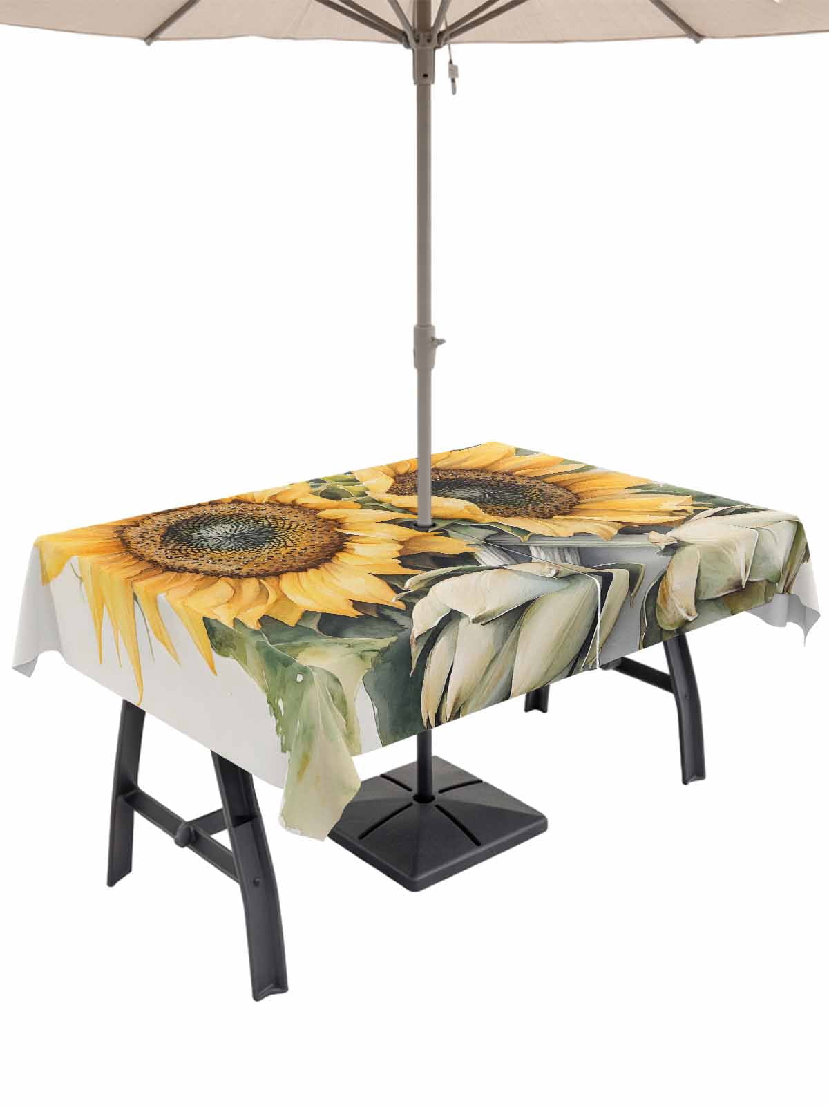 60x120 Inch Outdoor Tablecloth with Umbrella Hole Zipper Rectangle ...