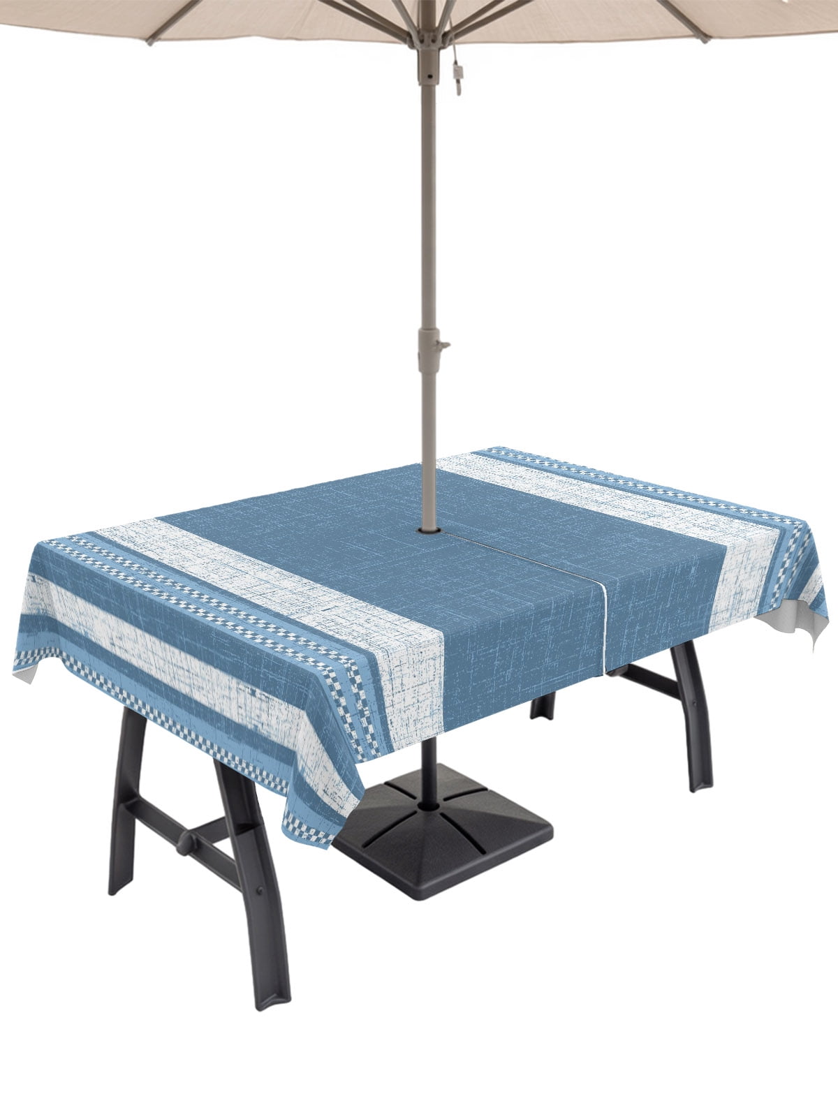 60x120 Inch Outdoor Tablecloth with Umbrella Hole Zipper Rectangle ...