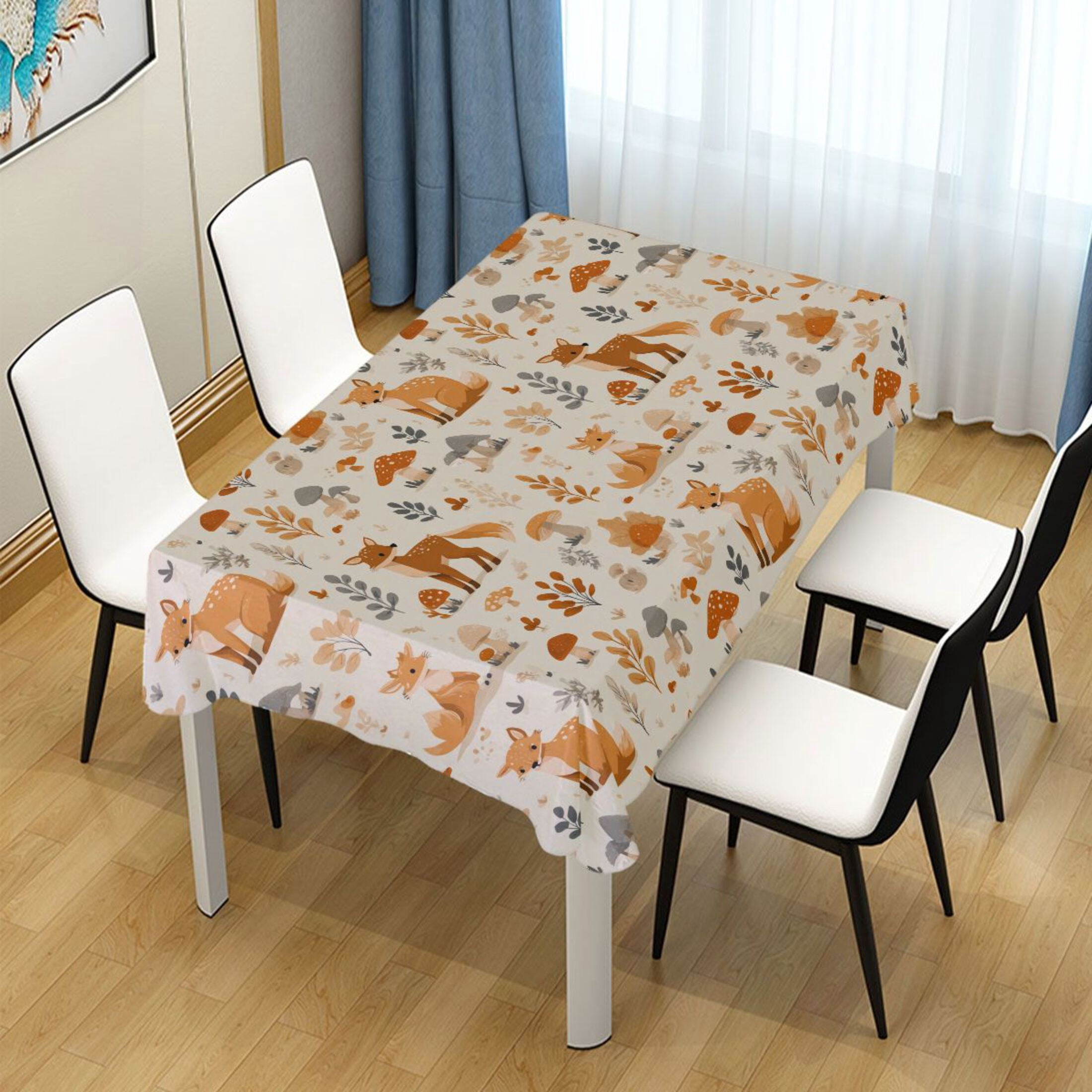 60x120in Square Printed Tablecloth Easy-Care Decorative Table Cloth for ...