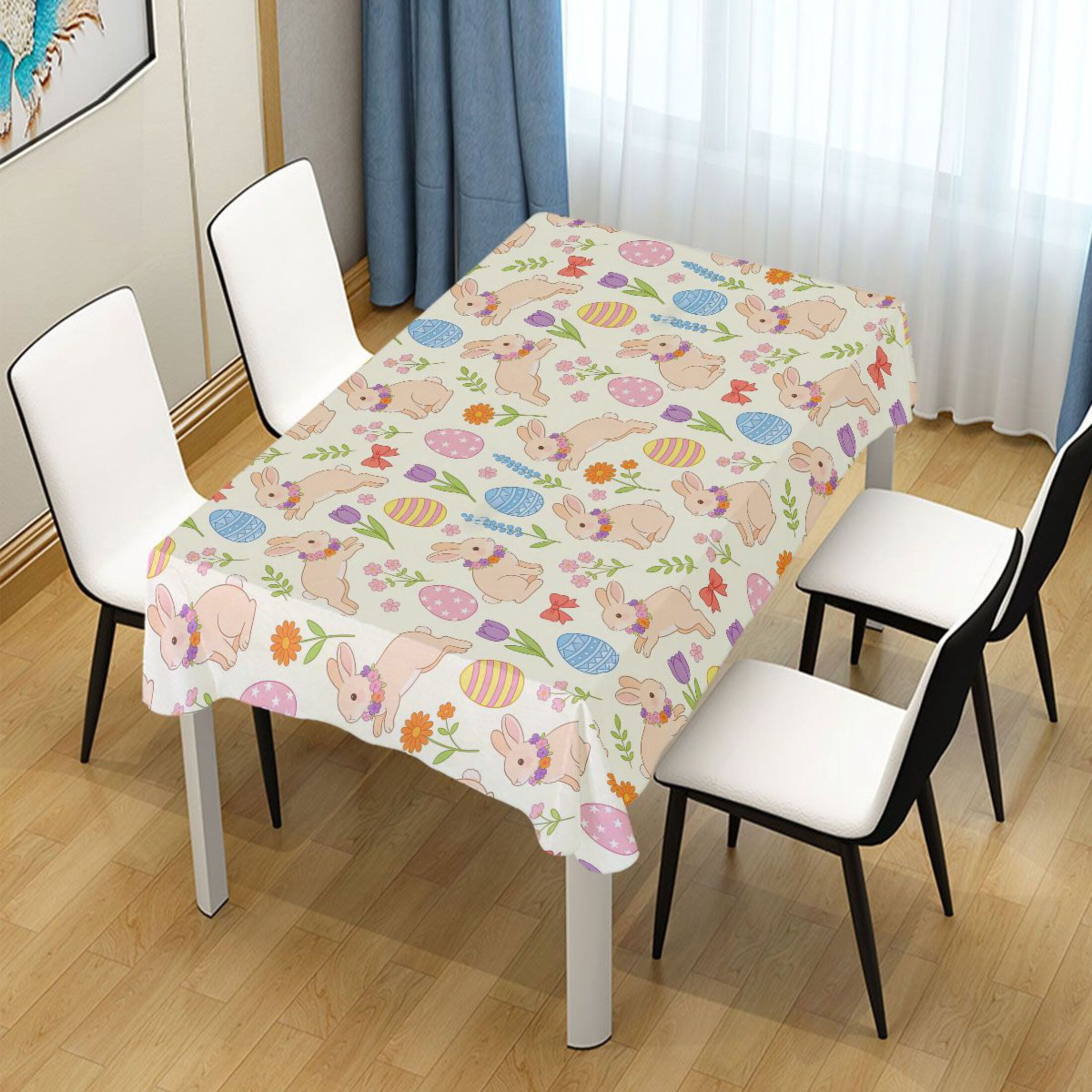 60x120in Square Printed Tablecloth Easy-Care Decorative Table Cloth for ...