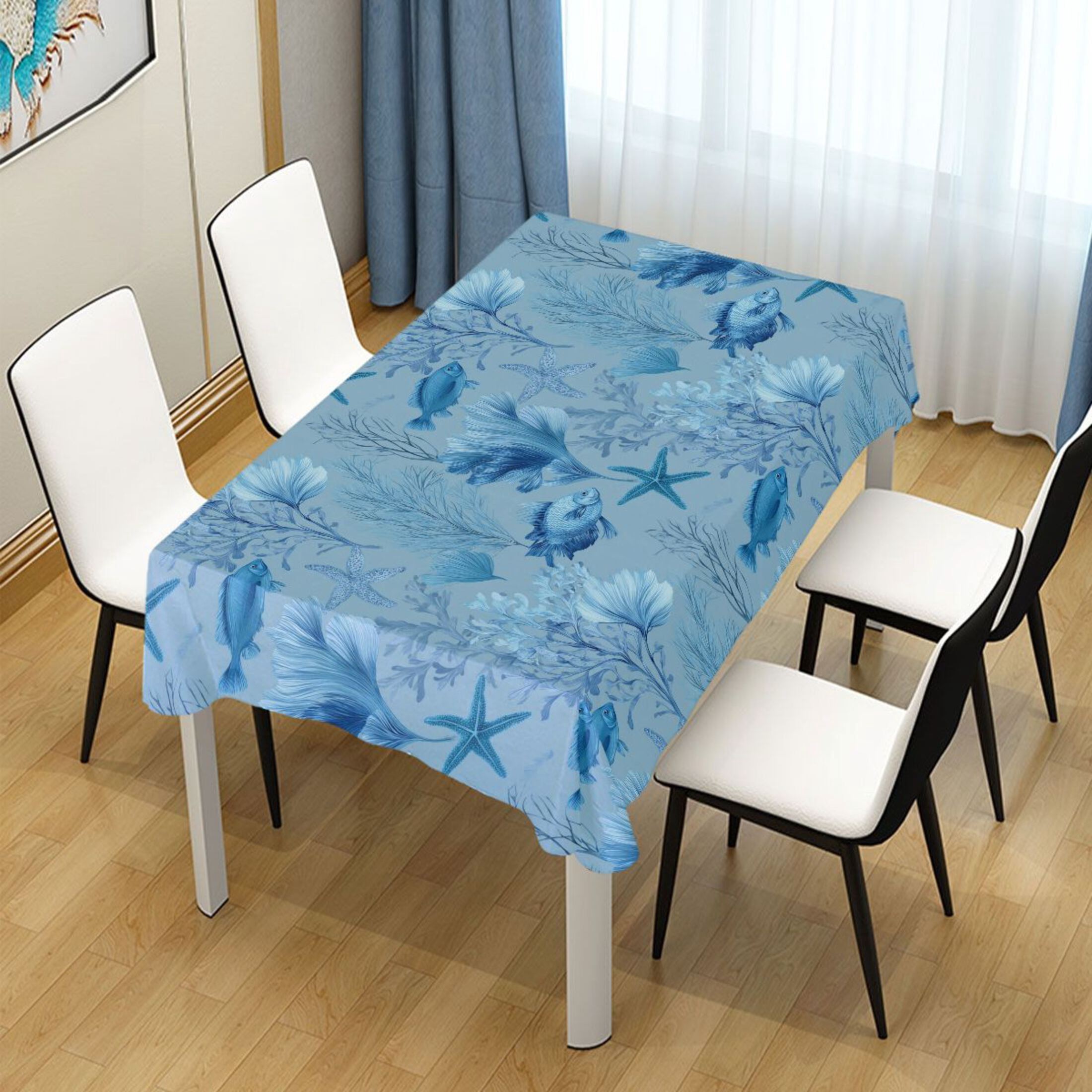 60x120in Square Printed Tablecloth Easy-Care Decorative Table Cloth for ...