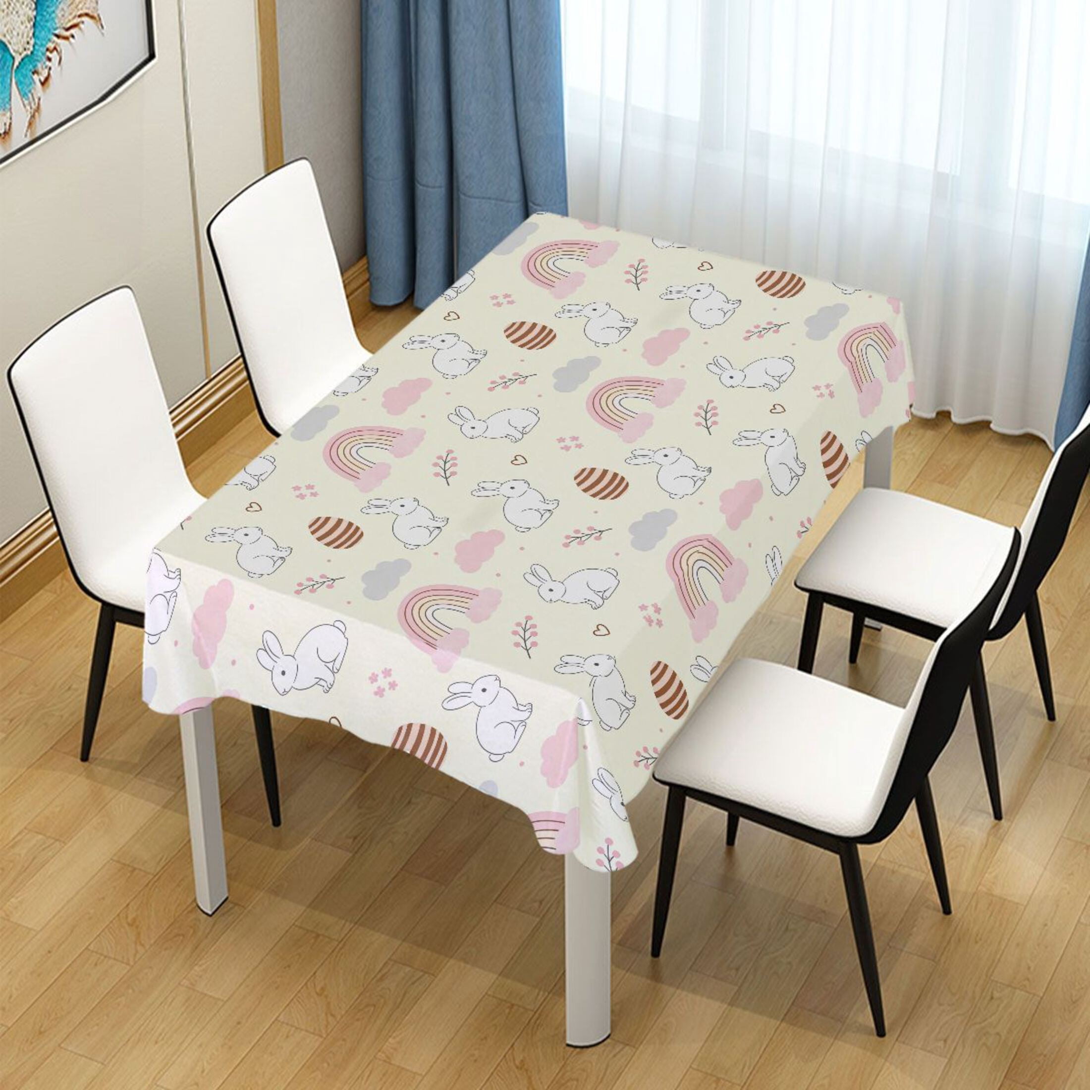 60x120in Square Printed Tablecloth Easy-Care Decorative Table Cloth for ...