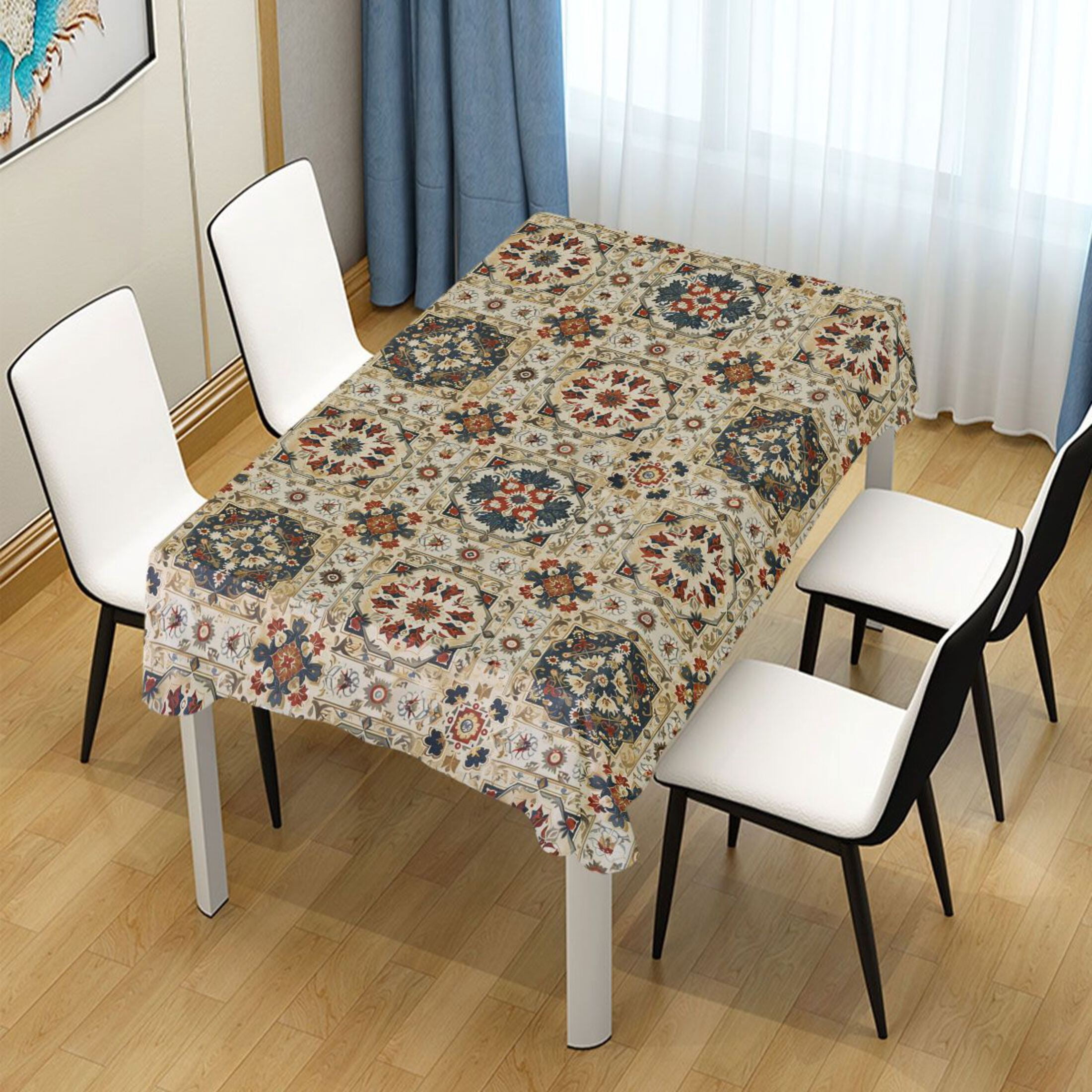 60x120in Square Printed Tablecloth Easy-Care Decorative Table Cloth for ...