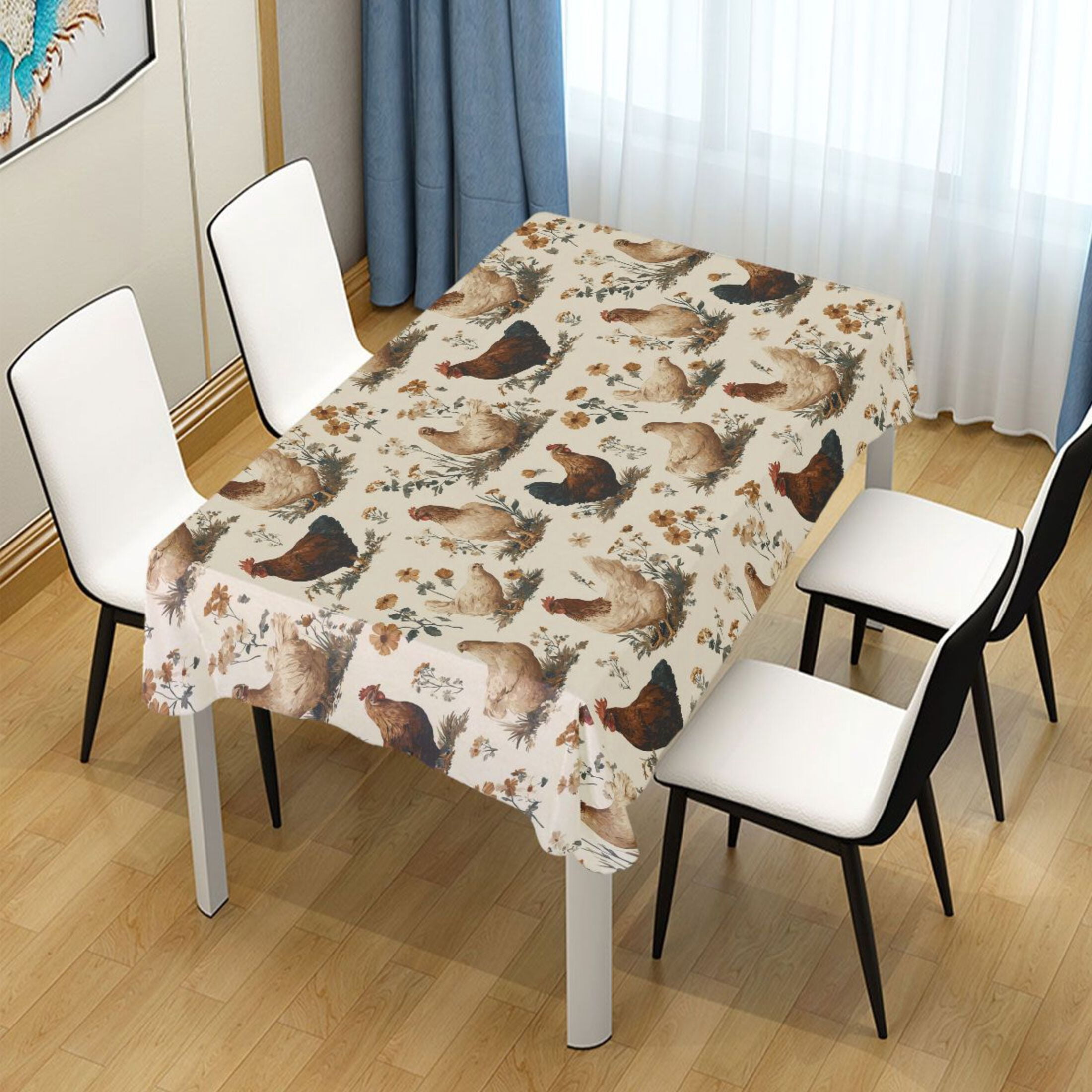 60x120in Square Printed Tablecloth Easy-Care Decorative Table Cloth for ...
