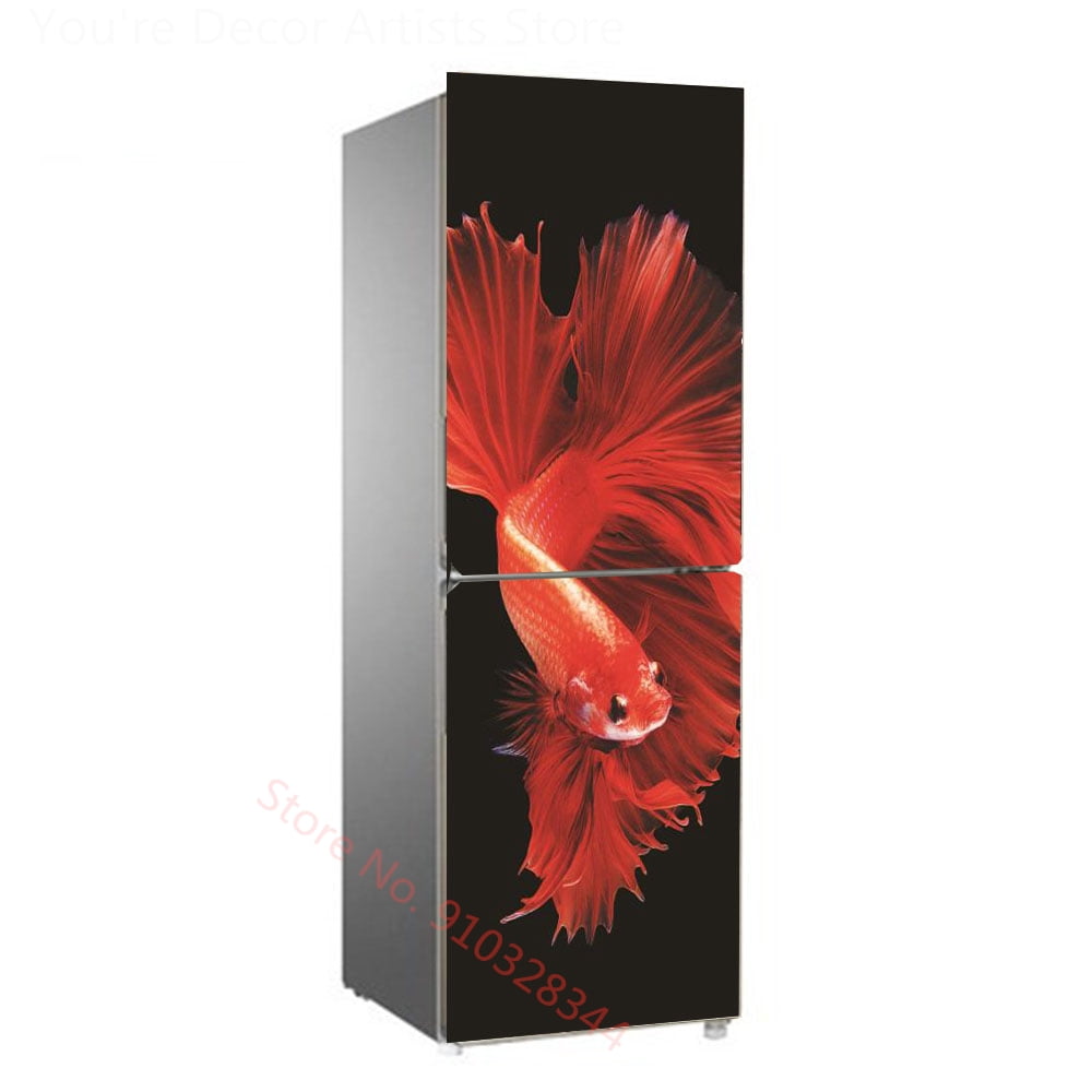 60x180cm/Custom Size Flower Leaf Refrigerator Sticker Peel&Stick Fridge ...