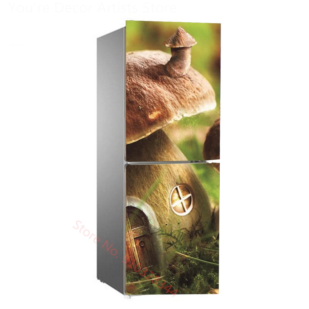 60x180cm/Custom Size Flower Leaf Refrigerator Sticker Peel&Stick Fridge ...