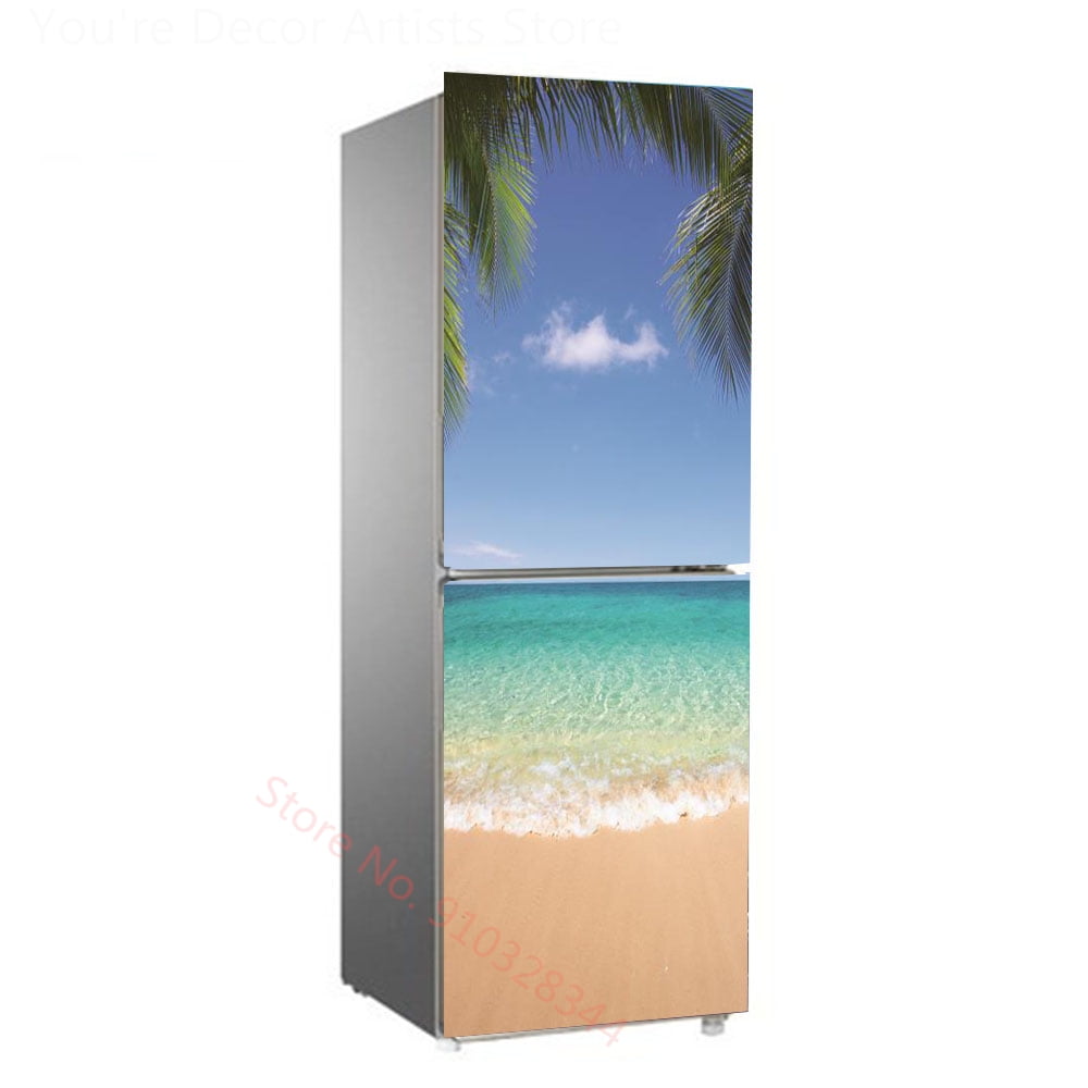 60x180cm/Custom Size Flower Leaf Refrigerator Sticker Peel&Stick Fridge ...