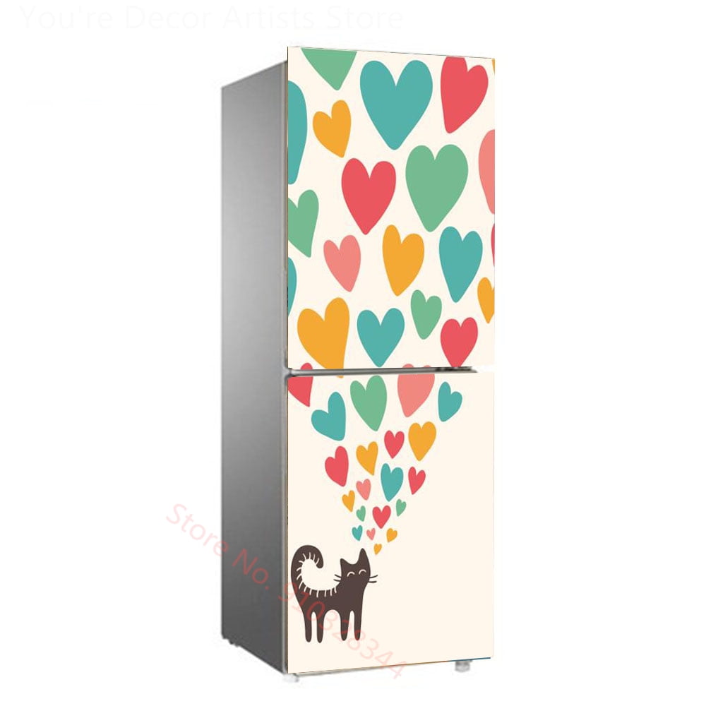 60x180cm/Custom Size Flower Leaf Refrigerator Sticker Peel&Stick Fridge ...