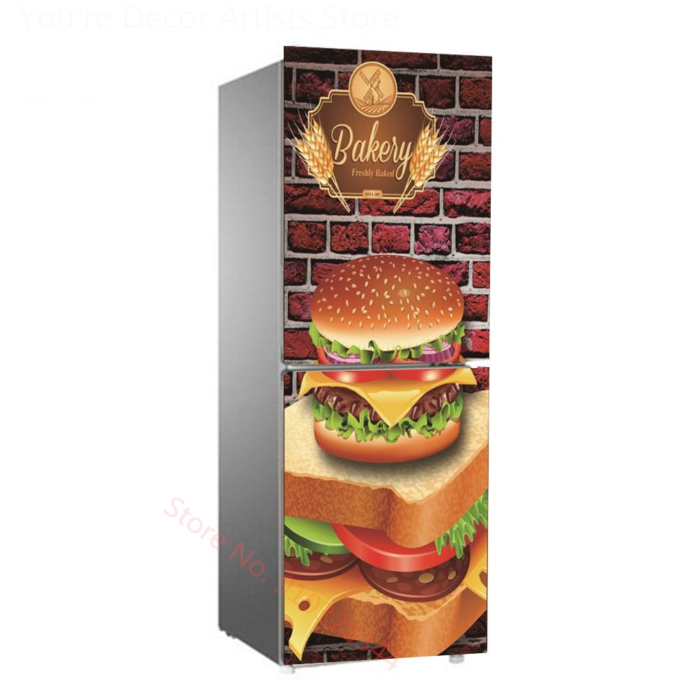 60x180cm/Custom Size Flower Leaf Refrigerator Sticker Peel&Stick Fridge ...