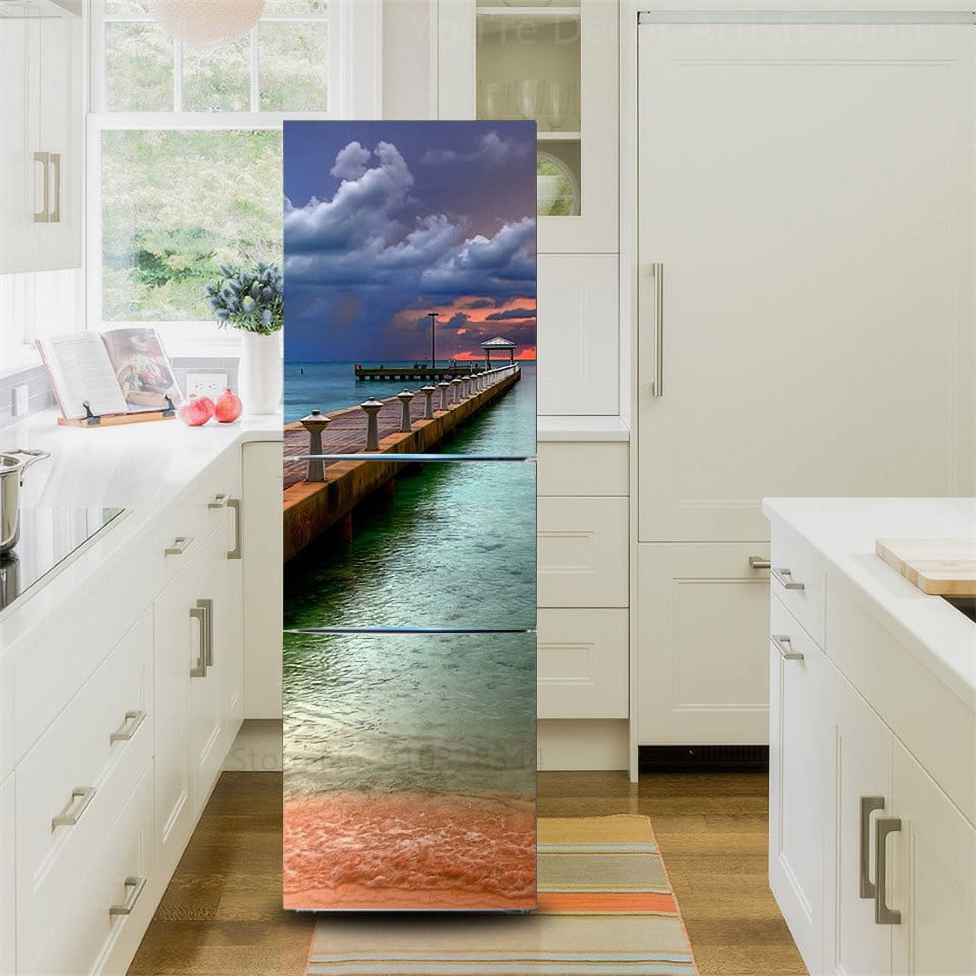 60x180cm/Custom Size Refrigerator Sticker Flower Wall Decal Modern ...