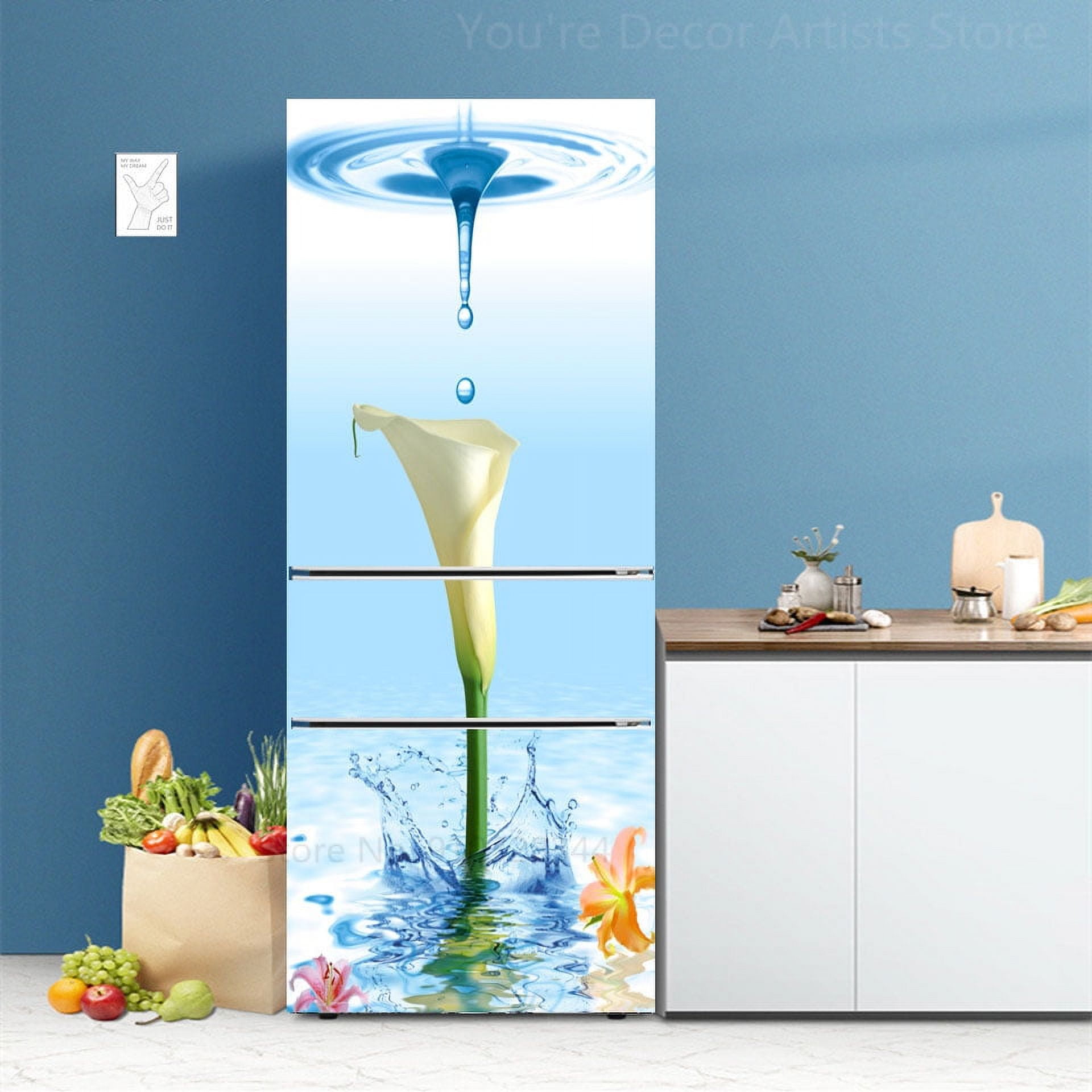 60x180cm/Custom Size Refrigerator Sticker Flower Wall Decal Modern ...