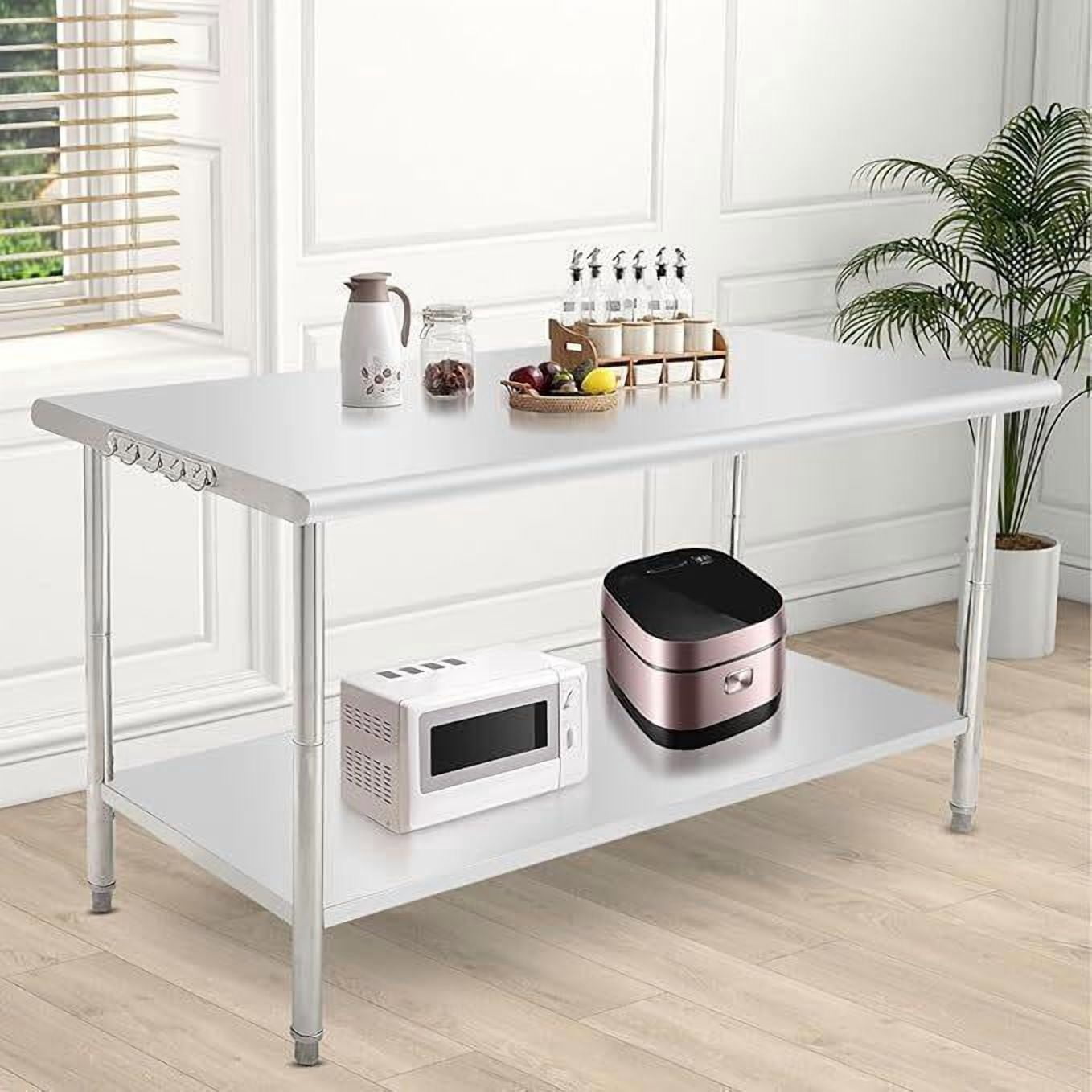 60x24 Inch Commercial Stainless Steel Prep Work Table, Adjustable ...