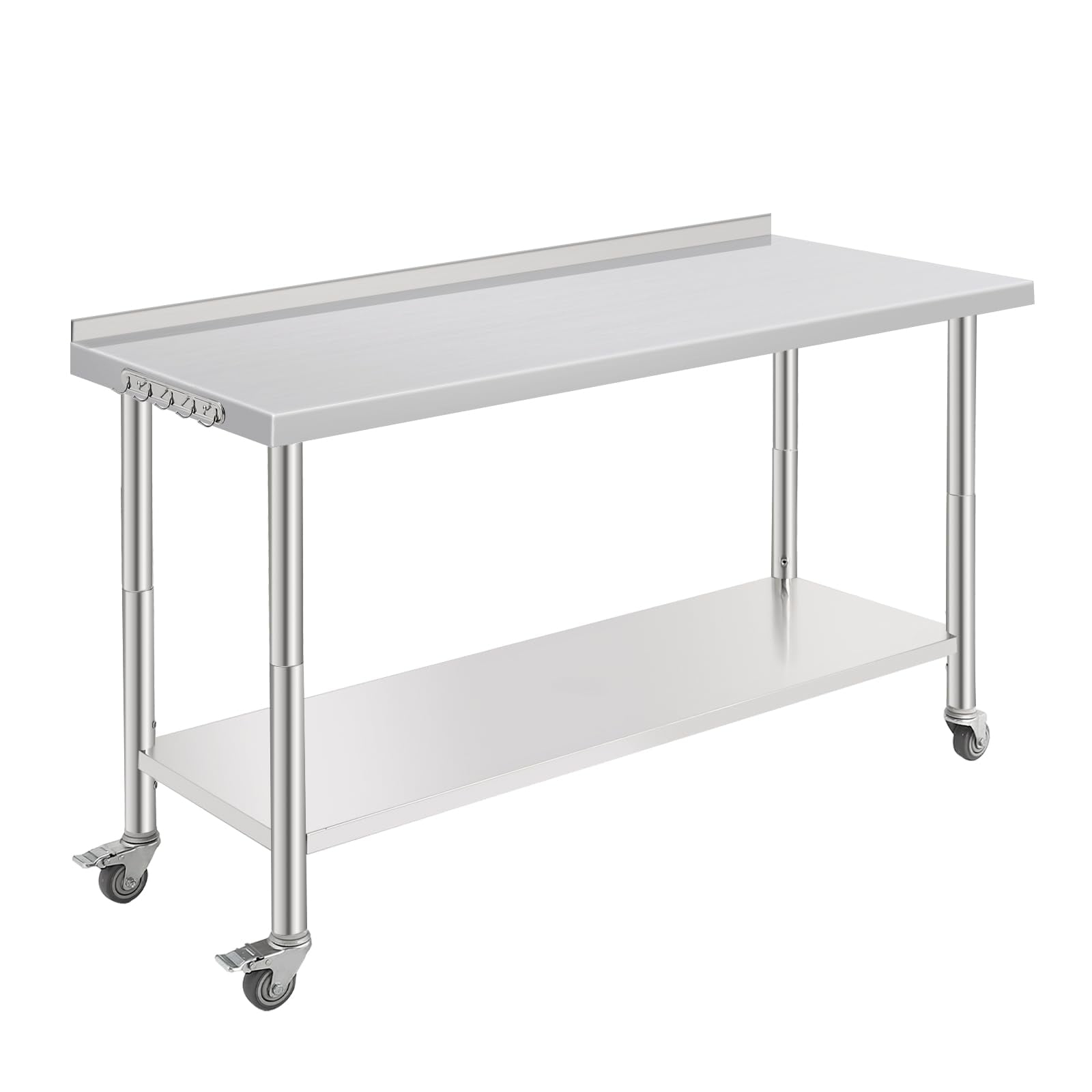 60x24 Inch Stainless Steel Work Table with Adjustable Undershelf, Heavy ...
