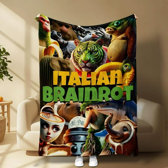 [60x50inch] [Tranquil Guild] Italian Brainrot Surreal Throw Blanket ...