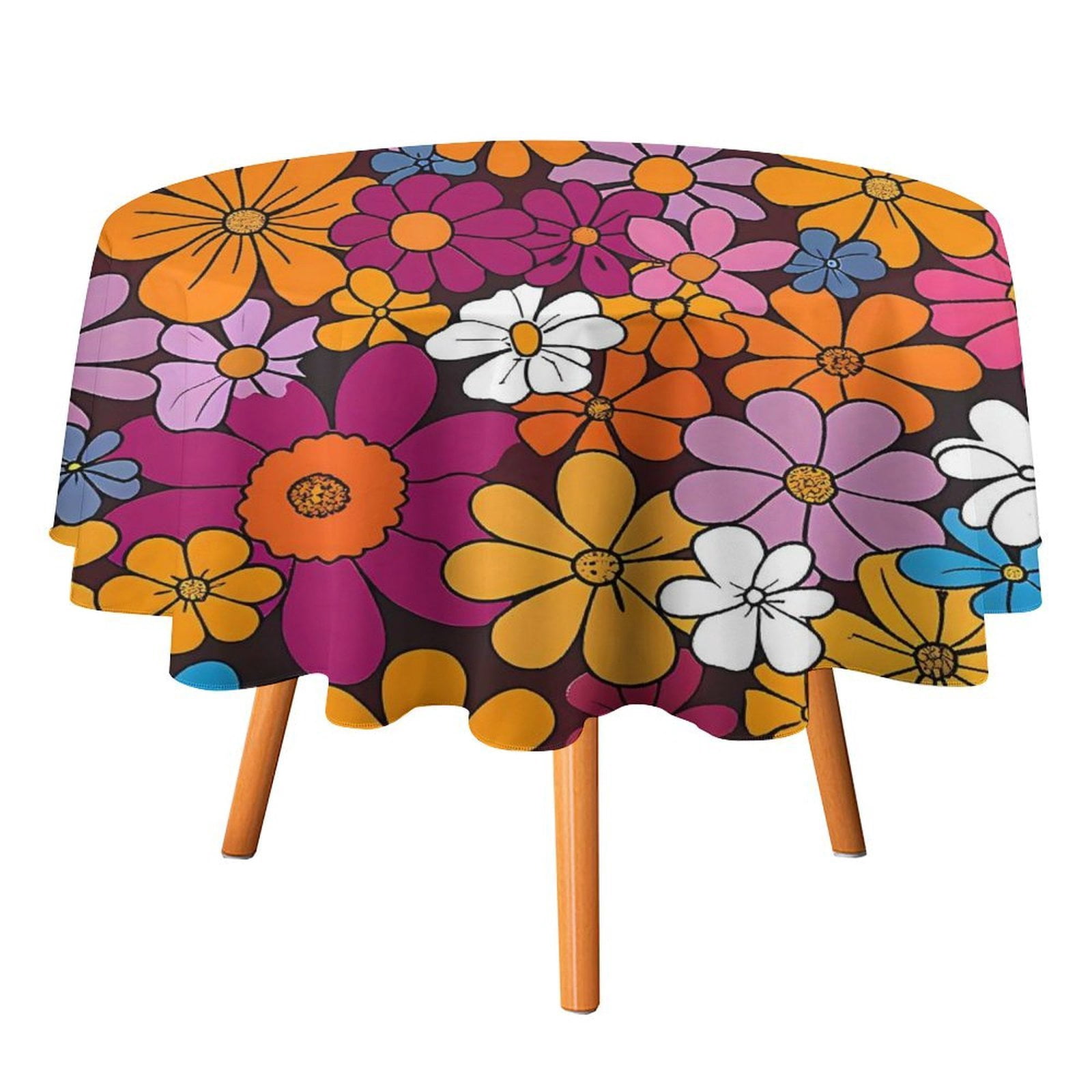60x60in Round Tablecloth Car Line Straight And Dense Wireless Head Gap ...