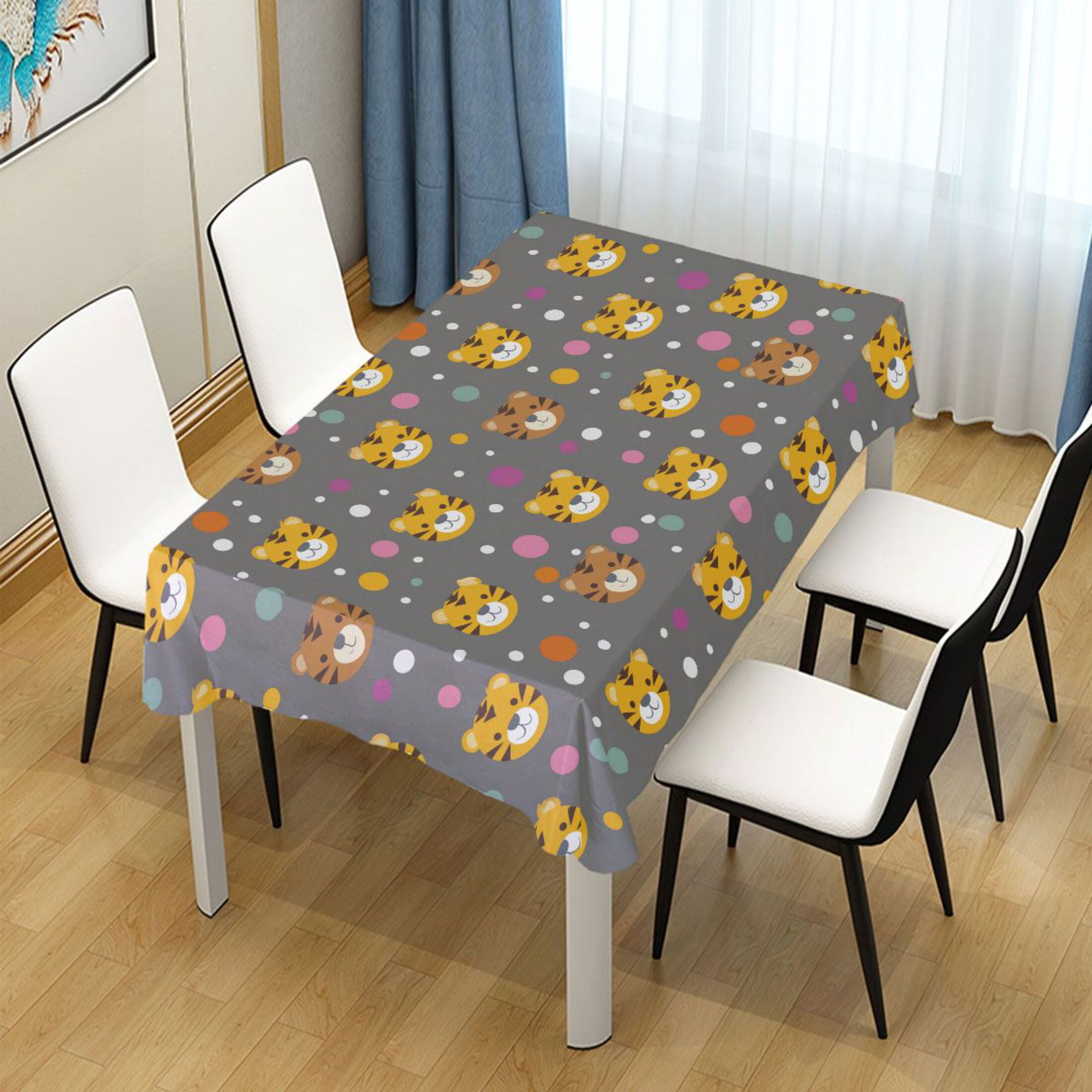 60x60in Square Printed Tablecloth Easy-Care Decorative Table Cloth for ...